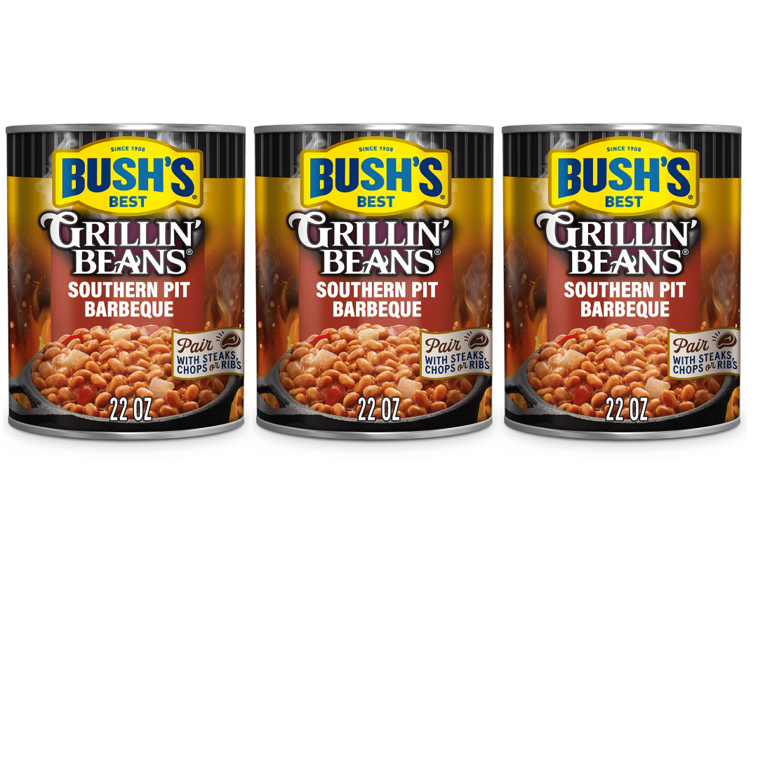 Bush's Best Southern Pit Barbecue Grillin' Beans 22 oz Pack of 3 ...