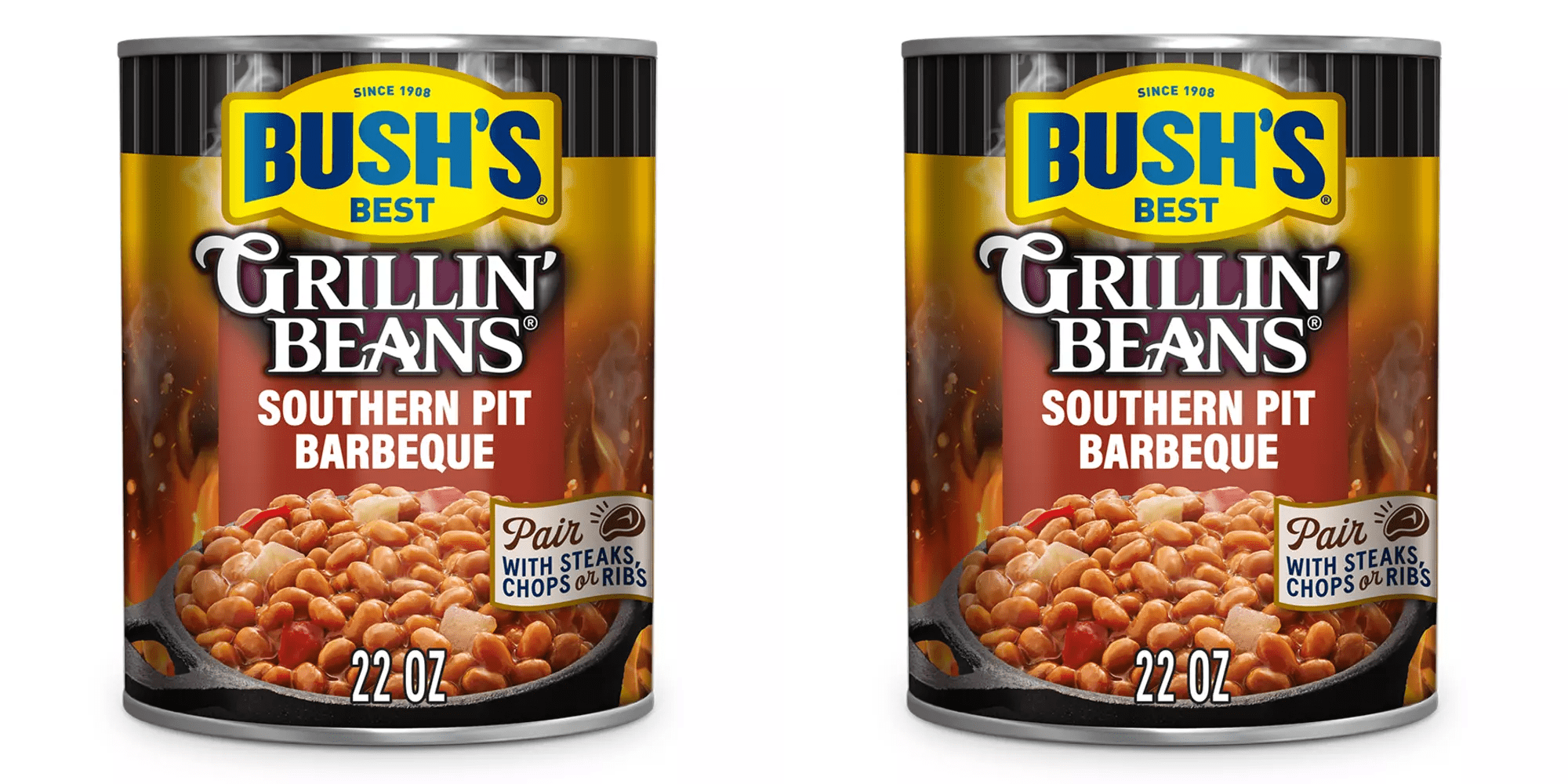 Bush's Best Southern Pit Barbecue Grillin' Beans, 22 oz pack of 2 ...