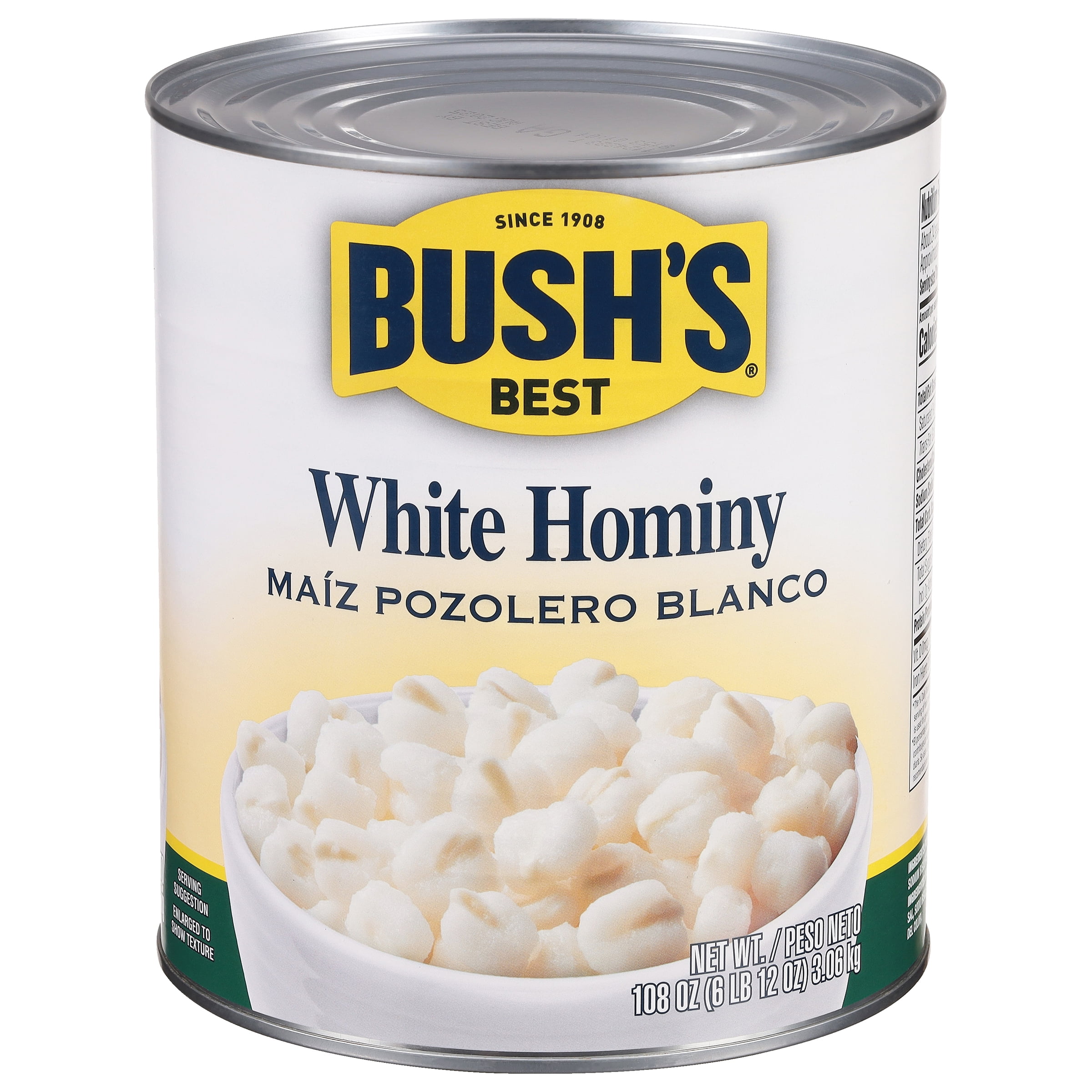 Bush's Best White Hominy - 108 Ounce - Walmart.com