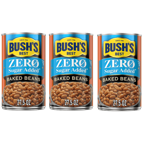 Bush's Best Zero Sugar Added Baked Beans, 27.5 oz pack of 3 - Walmart.com