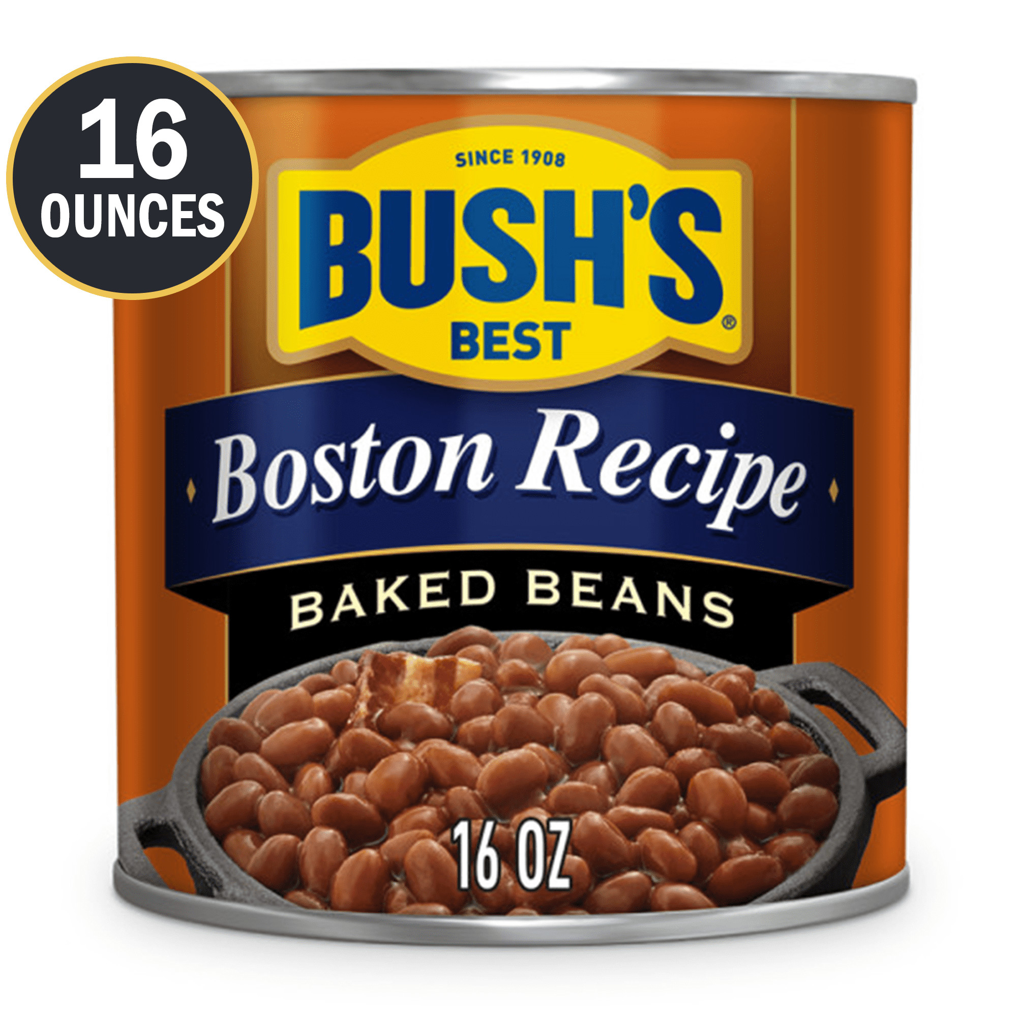 Bush's Boston Recipe Baked Beans Seasoned with Molasses and Brown Sugar ...