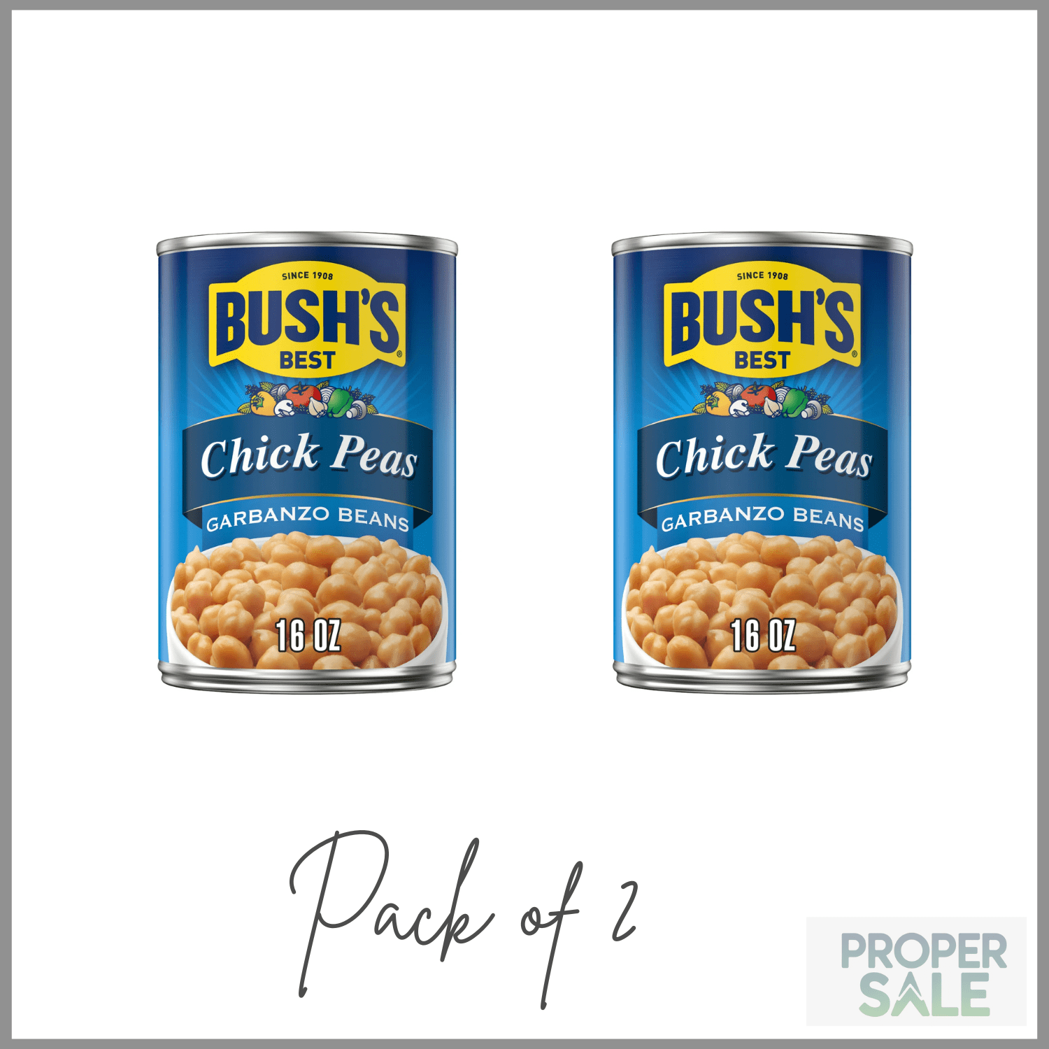Bush's Canned Garbanzo Beans, Canned Chickpeas, 16 oz Can PACK OF 2 ...