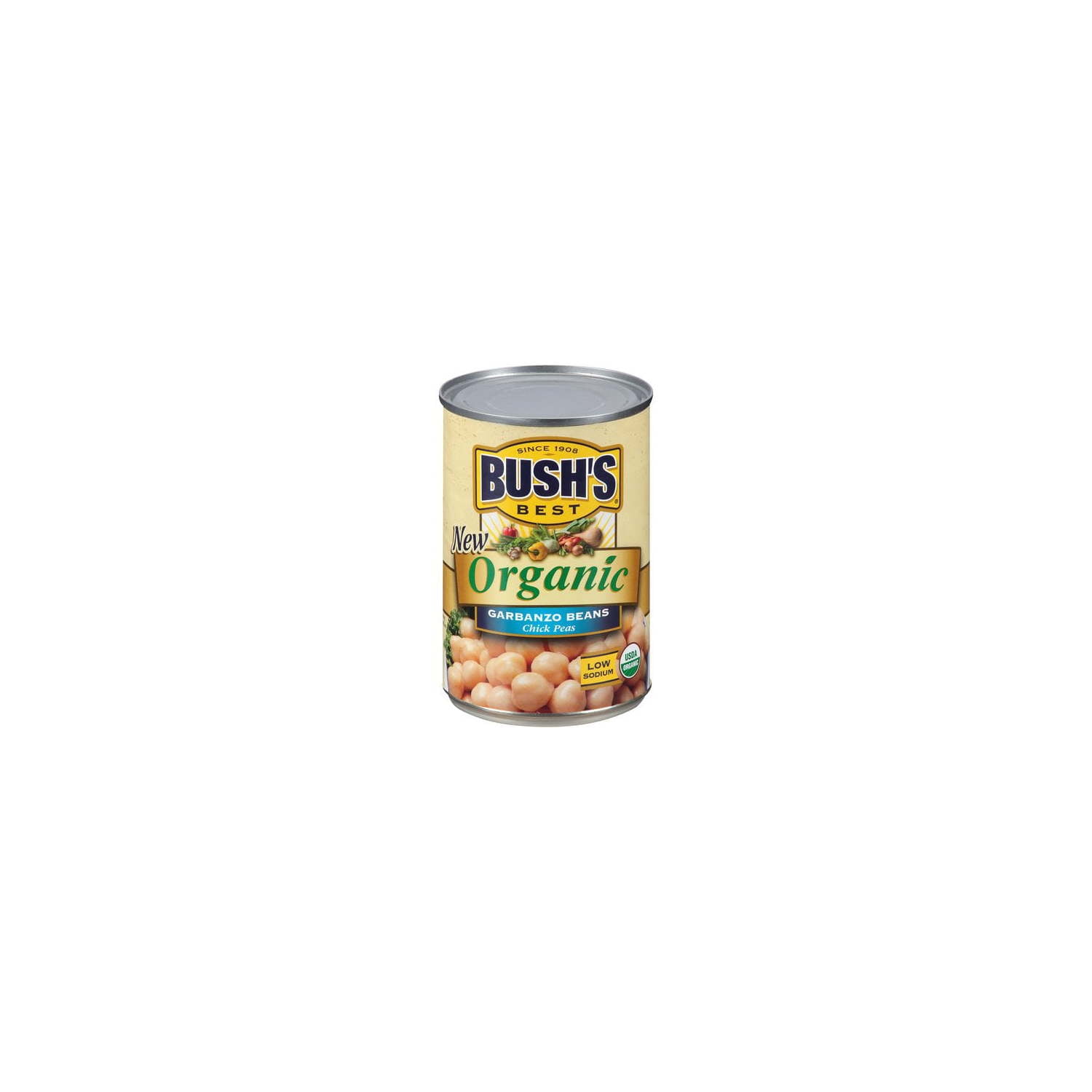 Bush's Canned Organic Garbanzo Beans, Canned Chickpeas, 15 oz Can ...