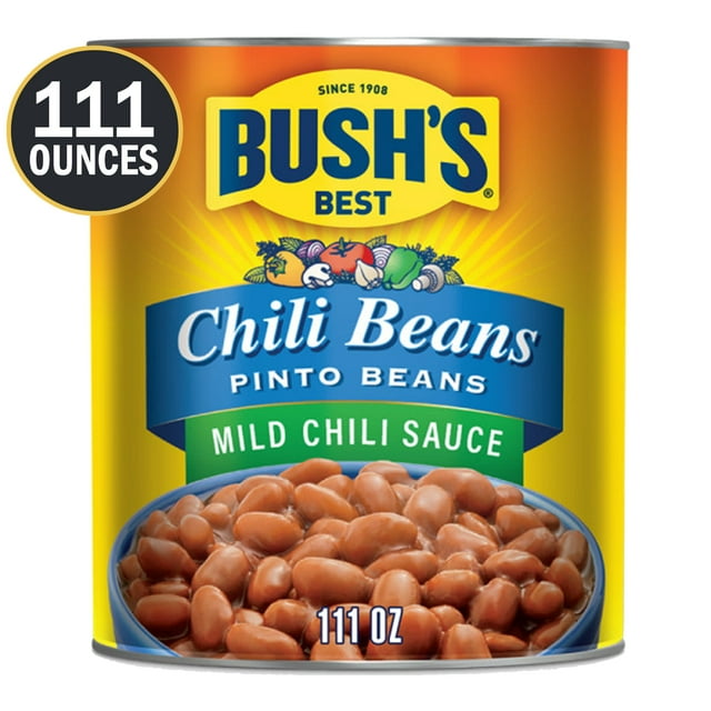 Bush's Chili Beans, Canned Pinto Beans in Mild Chili Sauce, 111 oz Can ...