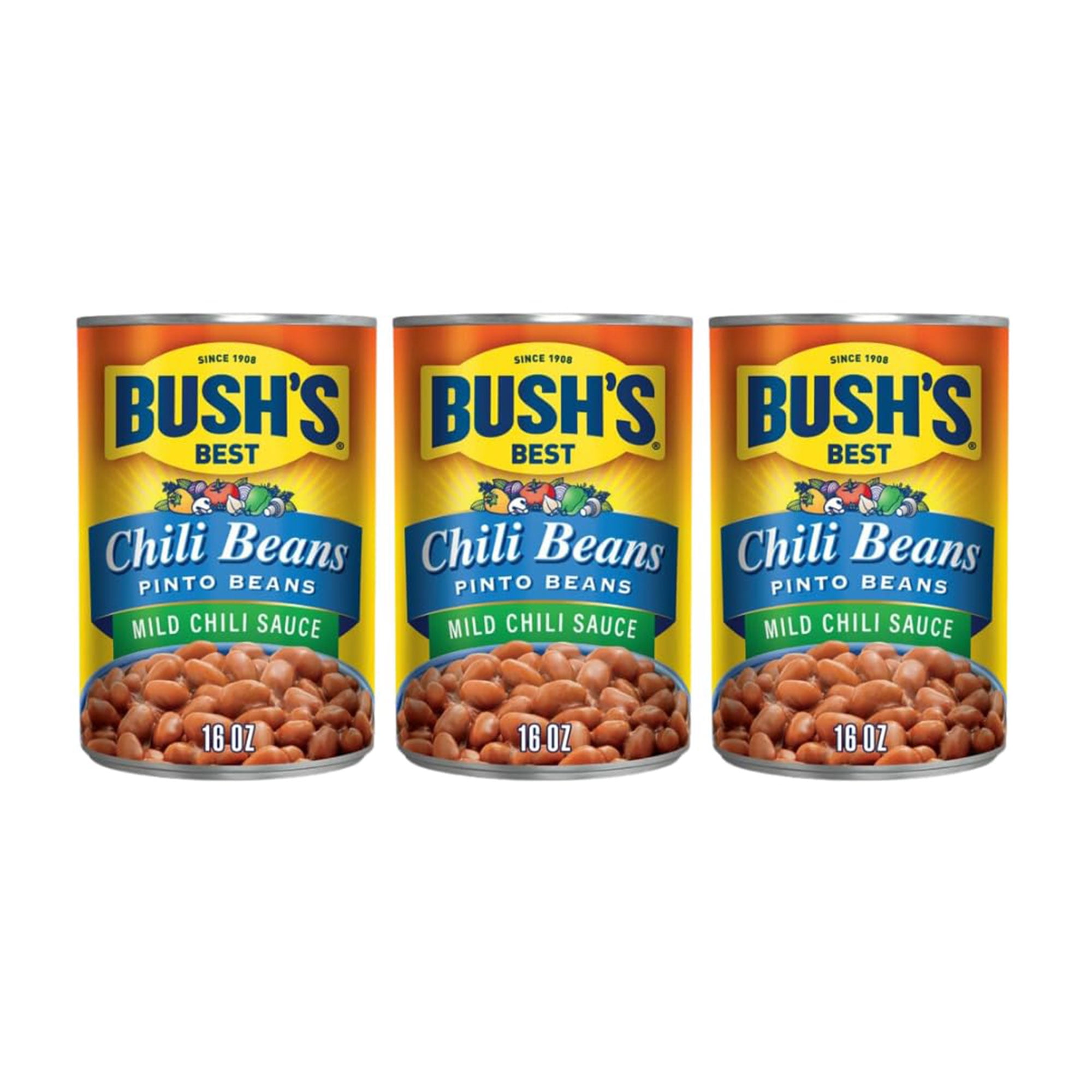 Bush's Chili Beans, Canned Pinto Beans in Mild Chili Sauce, 16 oz Can ...