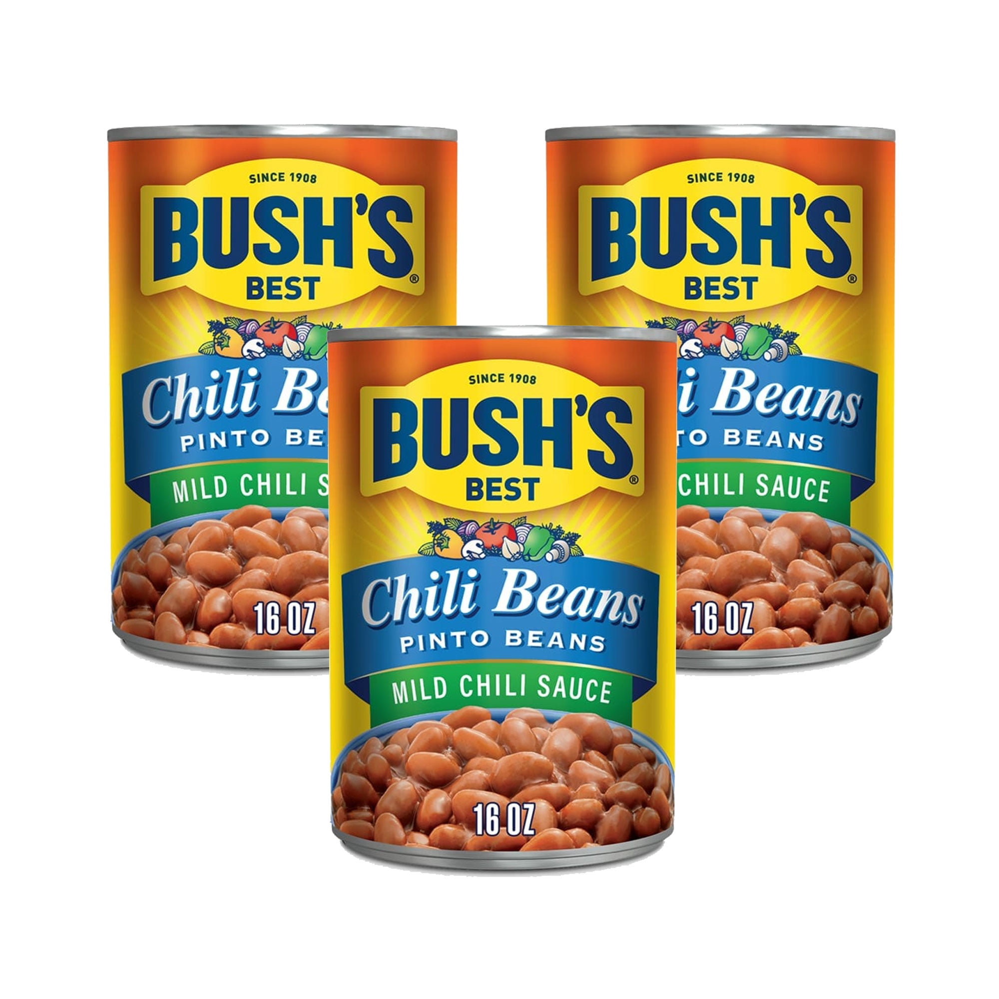 Bush's Chili Beans, Canned Pinto Beans in Mild Chili Sauce, 16 oz Can ...