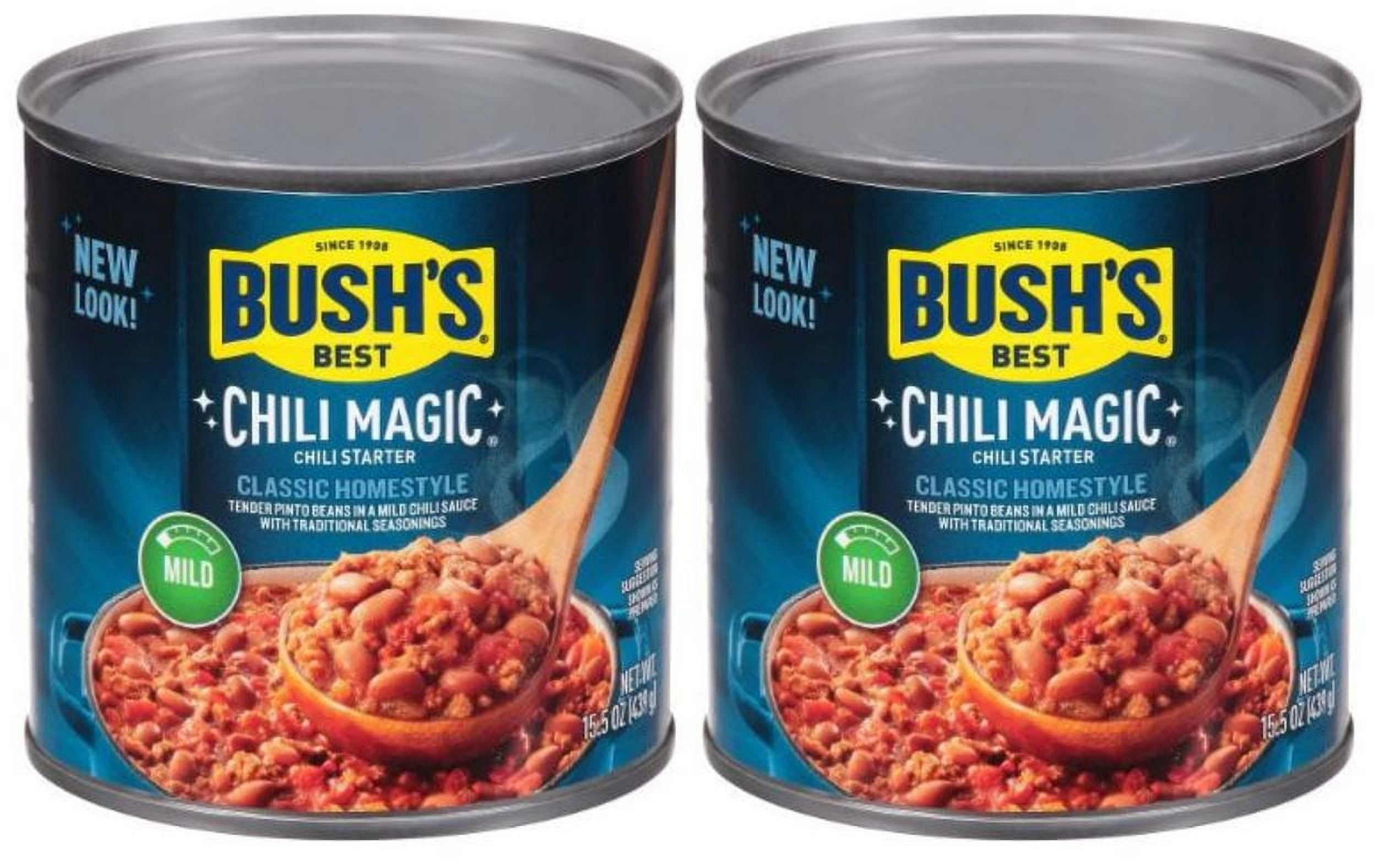 Bush's Classic Homestyle Chili Magic, Canned Beans, 15.5 oz Can, Pack ...