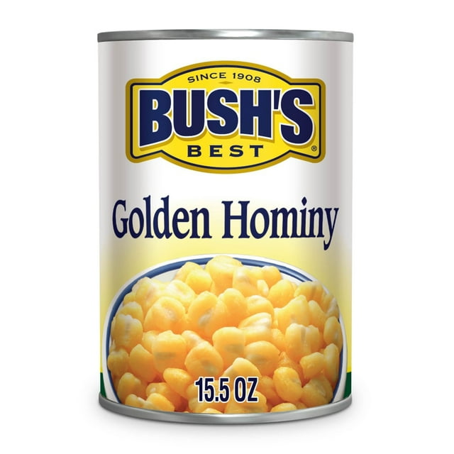 Bush's Golden Corn Hominy, Canned, Shelf Stable, 15.5 oz - Walmart.com