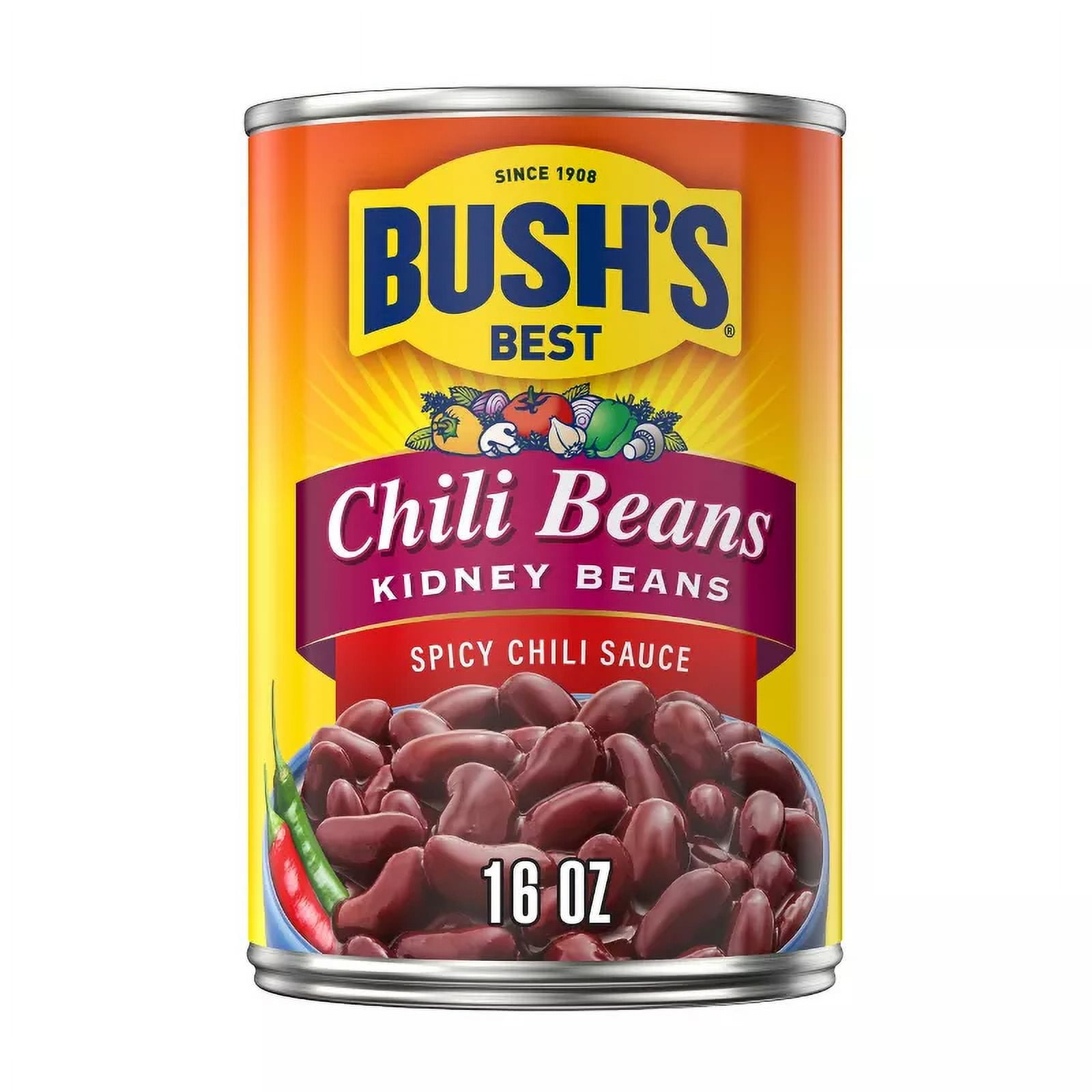 Bush's Kidney Beans in Spicy Chili Sauce 16 oz - Spicy Chili, Kidney Beans, Protein, Fiber ...