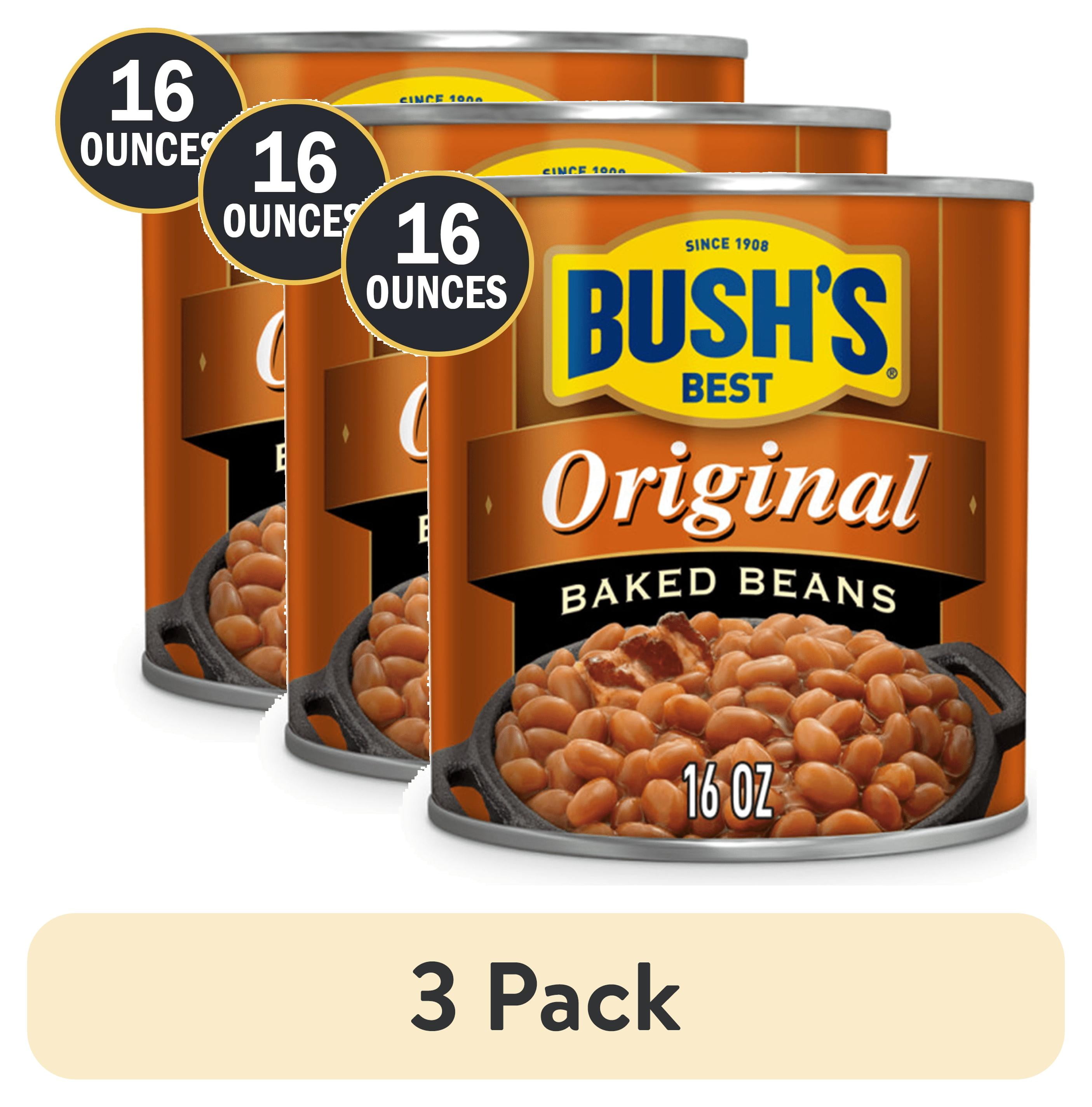 (3 pack) Bush's Original Baked Beans, Canned Beans, 16 oz Can - Walmart.com