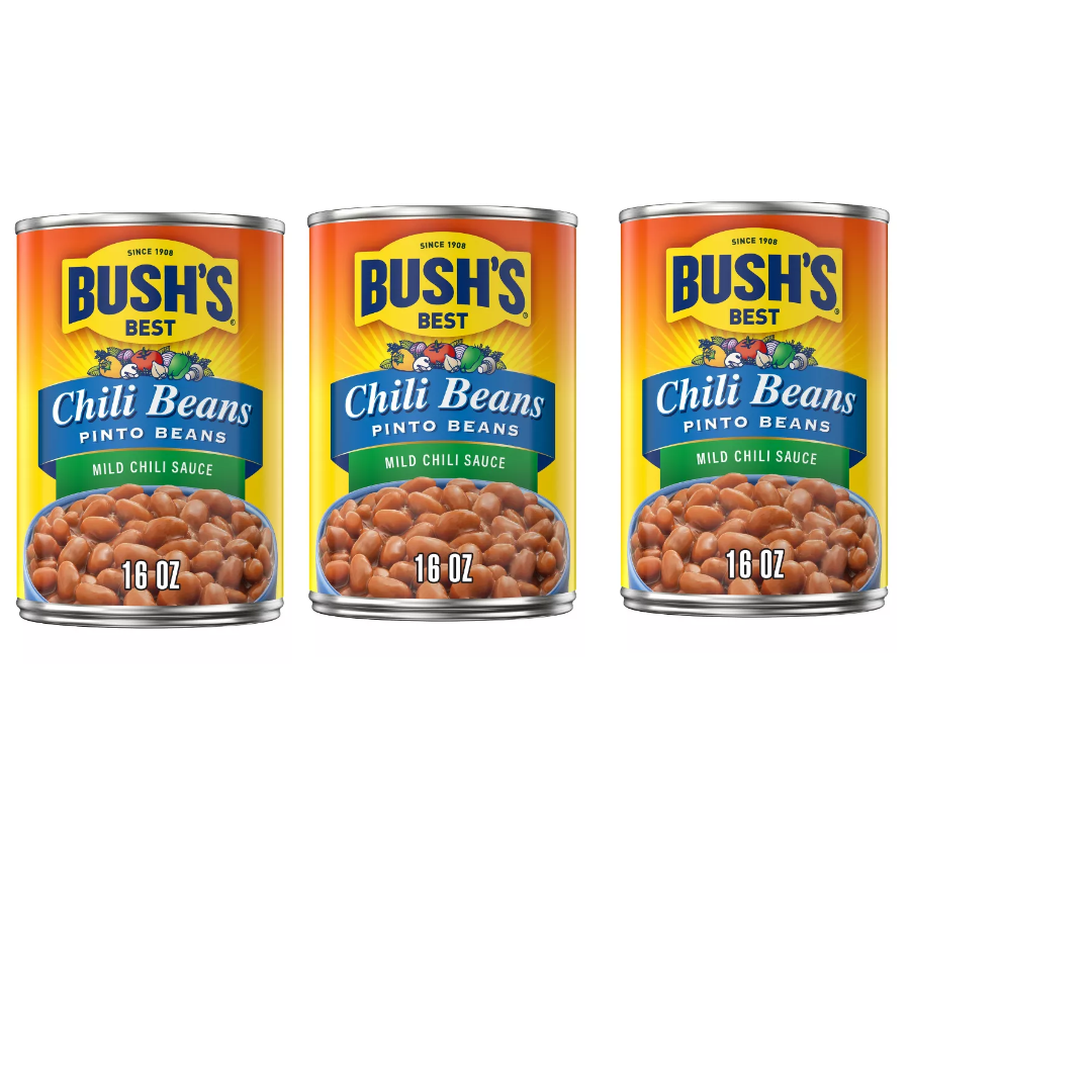 Bush's Pinto Beans in Mild Chili Sauce 16 oz Pack of 3 - Mild Chili ...
