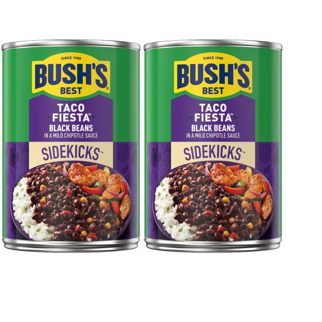 Bush's Sidekicks Taco Fiesta Black Beans - 15.1oz pack of 2 - Walmart.com