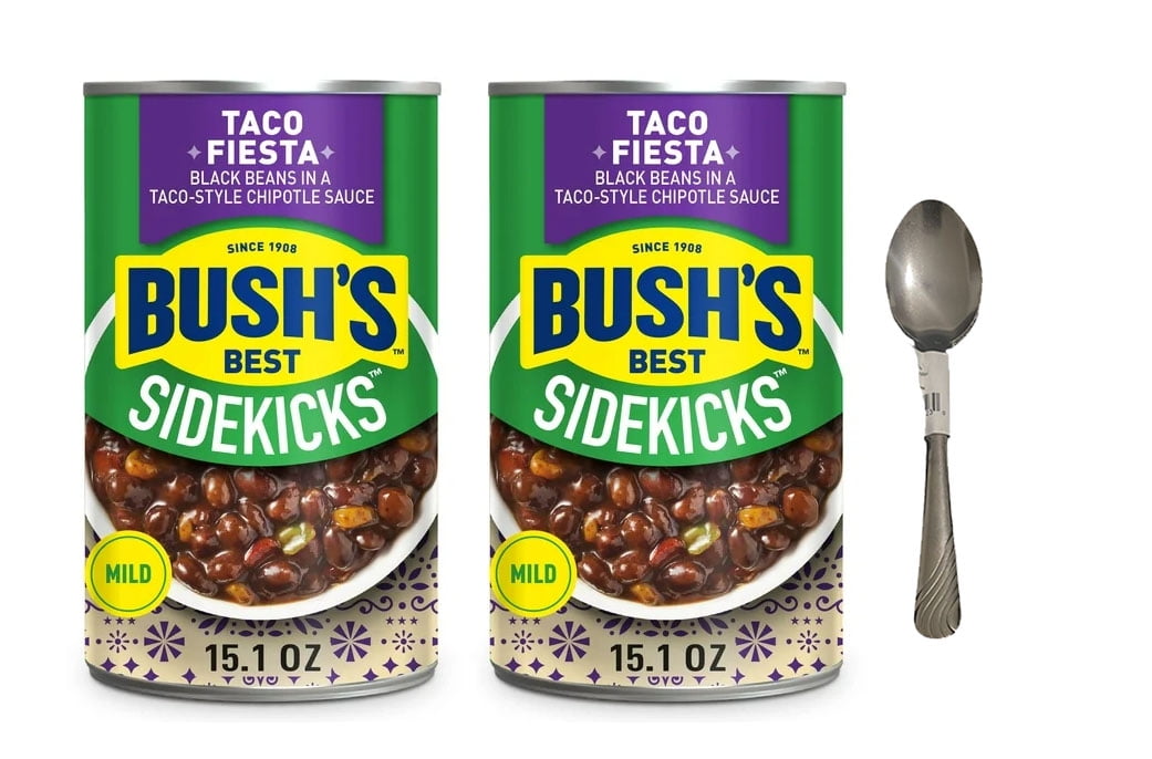 Bush's Sidekicks Taco Fiesta Black Beans, Canned Black Beans, 15.1 oz 2 ...