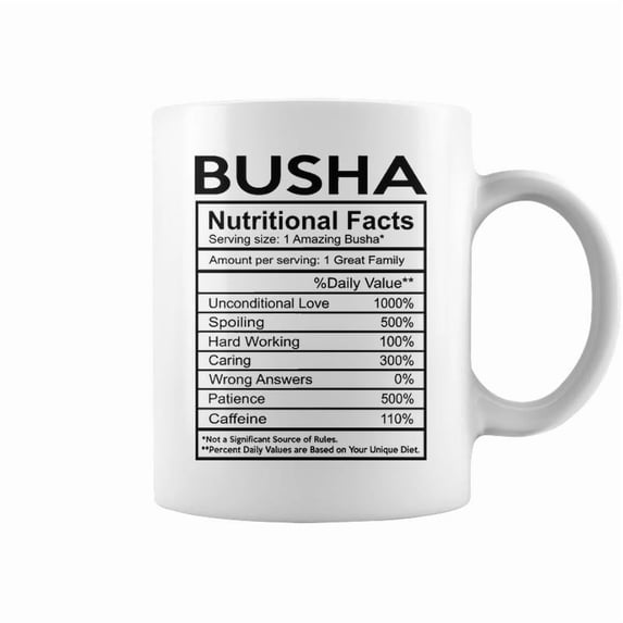 Busha Grandma Gift Busha Nutritional Facts Coffee Mugs - Walmart.com