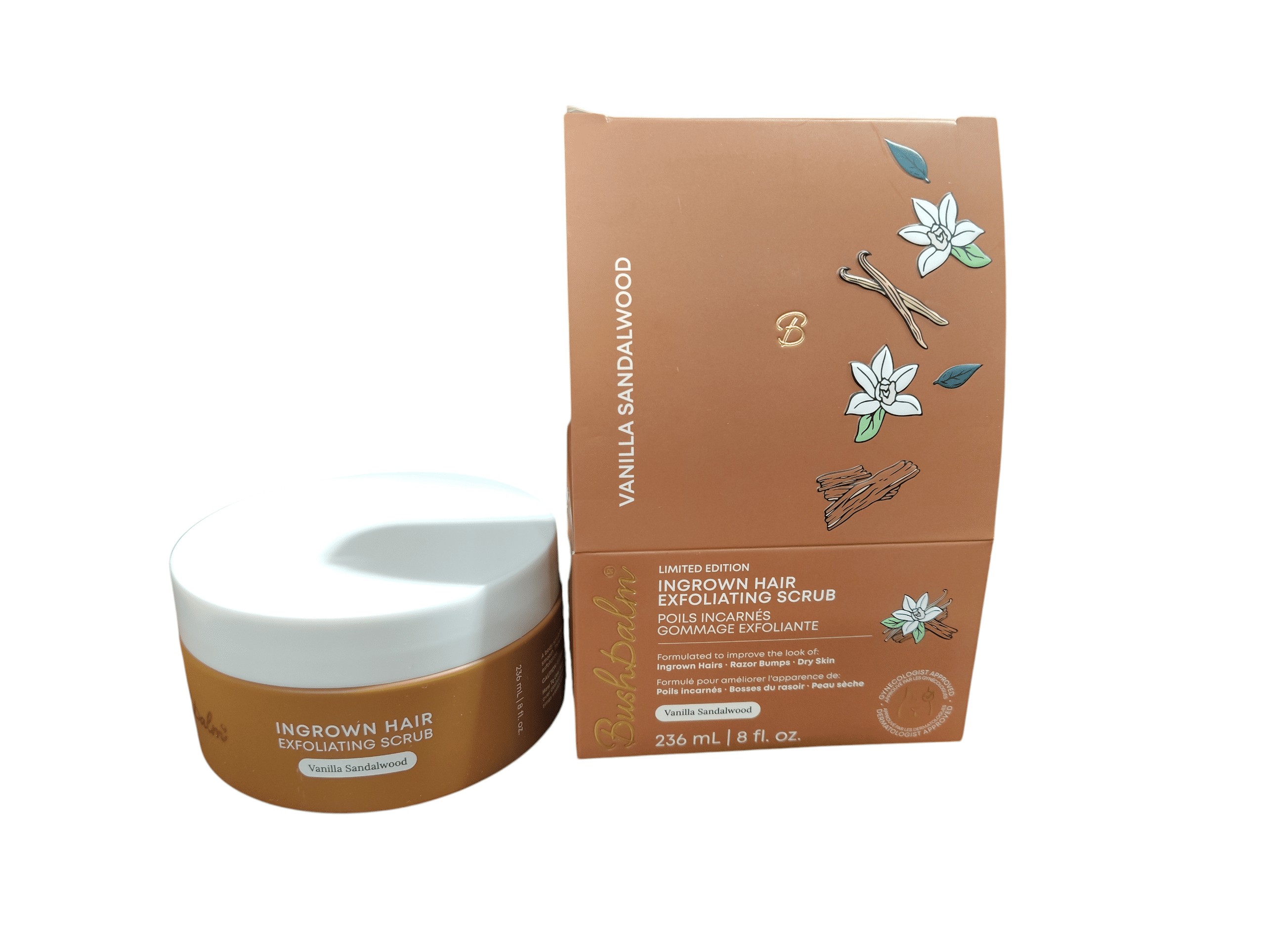 Bushbalm Vanilla Sandalwood Ingrown Hair Exfoliating Scrub 8 oz ...