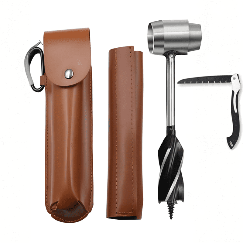 Bushcraft Hand Auger Drill & Survival Tool Kit – 1” Dia Drill, Folding ...