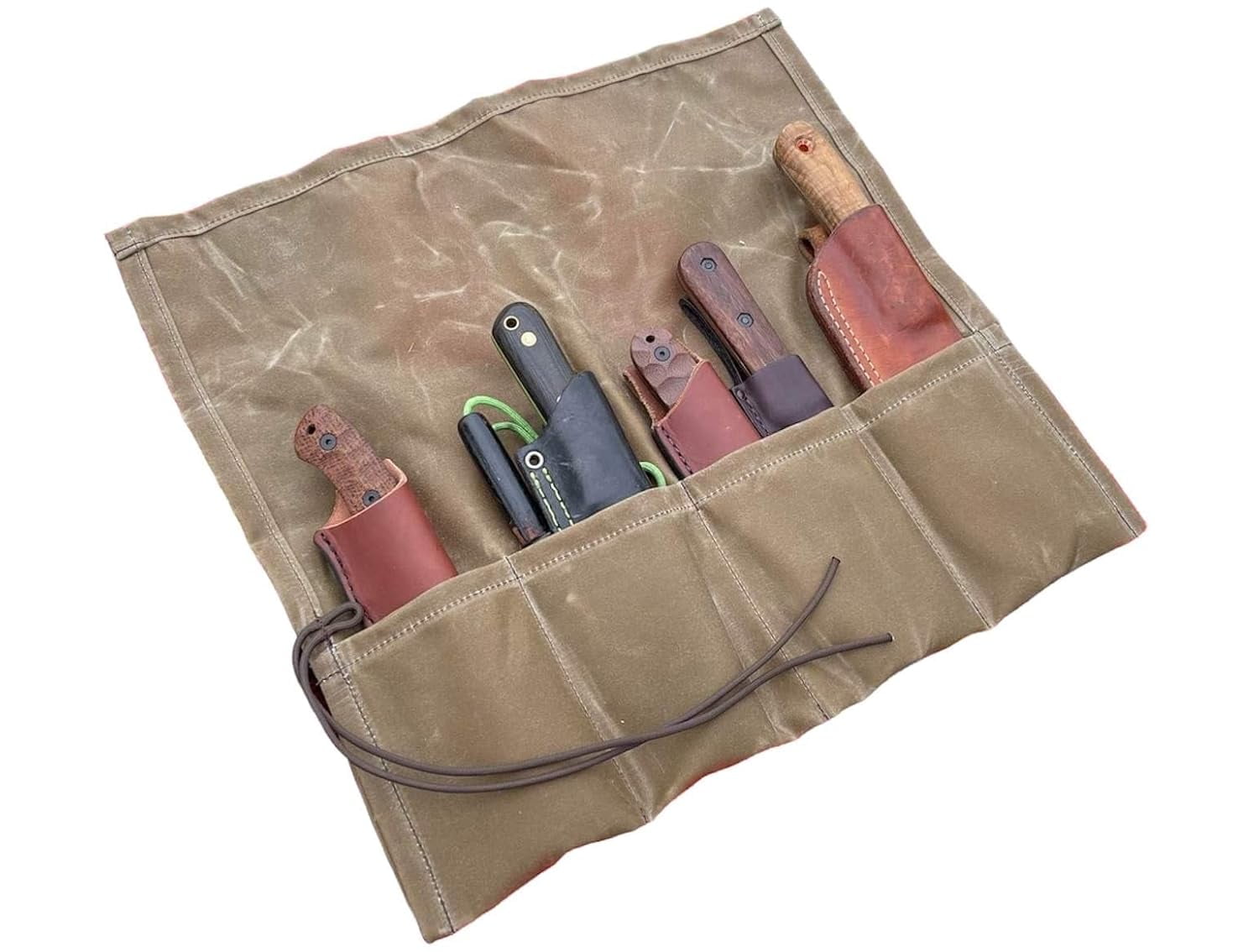 Bushcraft Knife Roll, Waxed Canvas Knife Roll, Tool Roll, Survival Tool ...