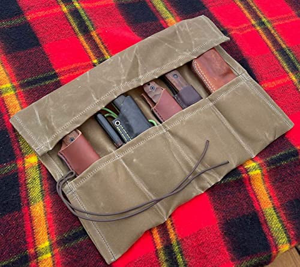 Bushcraft Knife Roll, Waxed Canvas Knife Roll, Tool Roll, Survival Tool ...