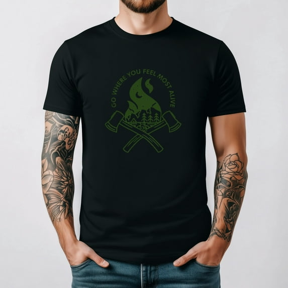 Bushcraft Life Green Version Survival Outdoor Skill Unisex T-Shirt up ...