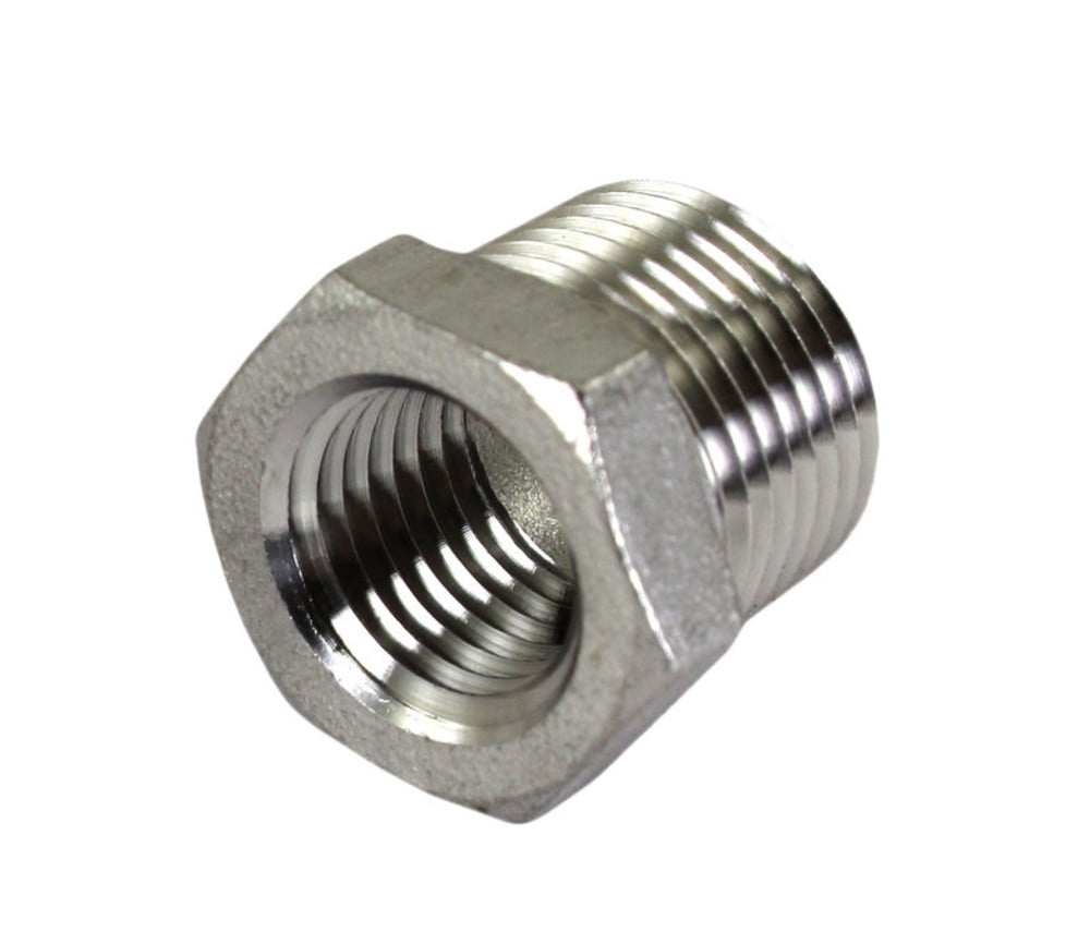 Bushing 3/8" Male x 1/4" Female NPT Stainless Steel Pipe Fitting, 2 ...