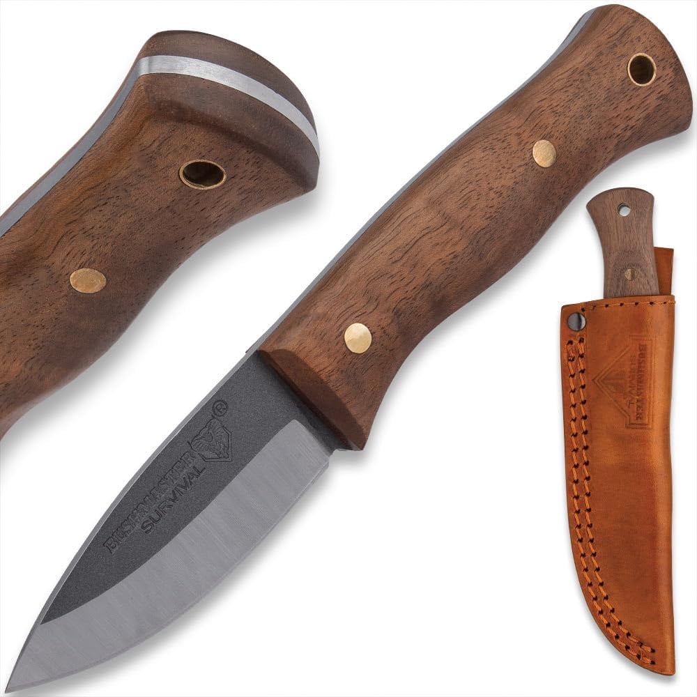 Bushmaster Bantam Bushcrafter Knife and Sheath | 2 7/8" 1095 Carbon ...