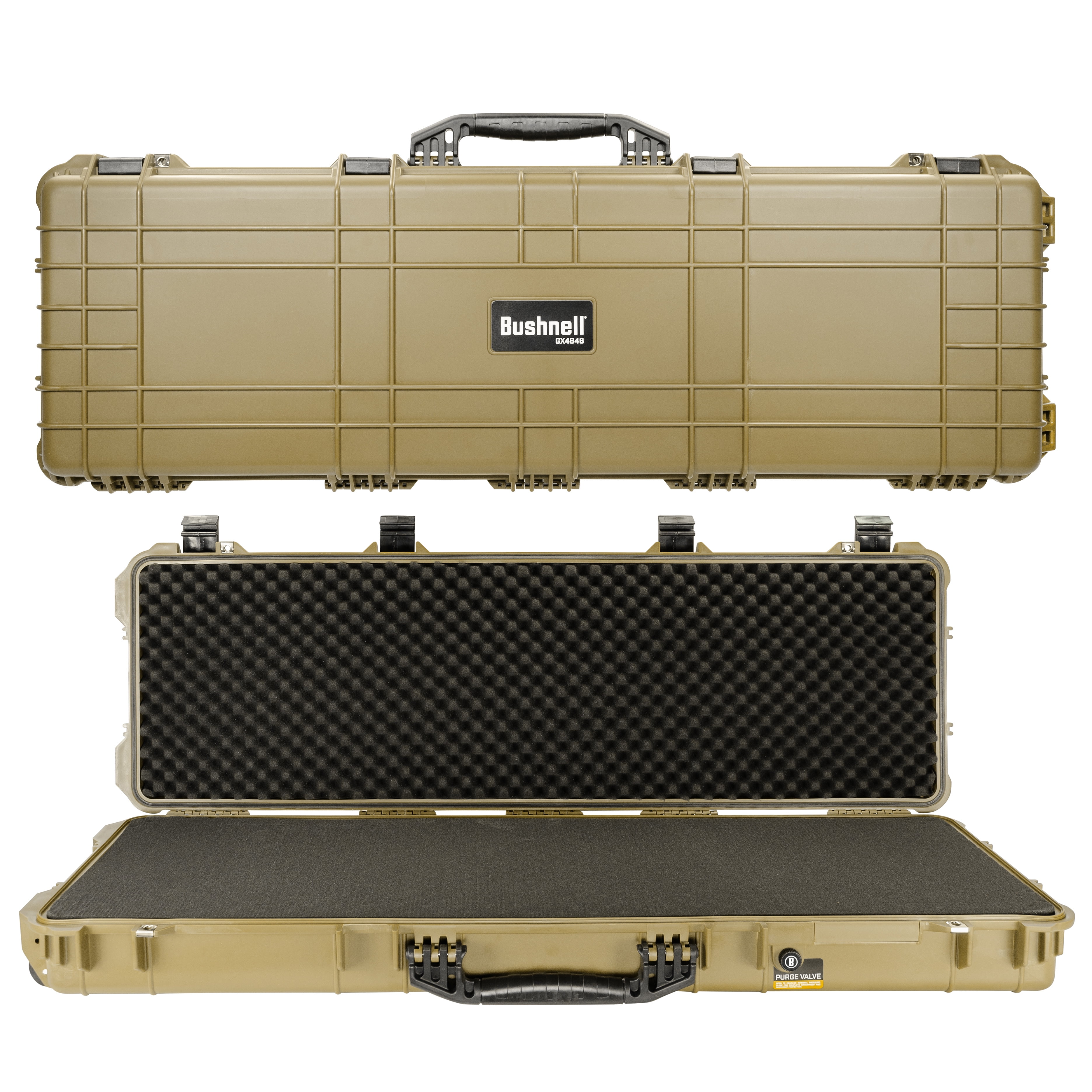 Bushnell 53in Waterproof Roller Hard Rifle Case w/Foam, Tan - Walmart.com
