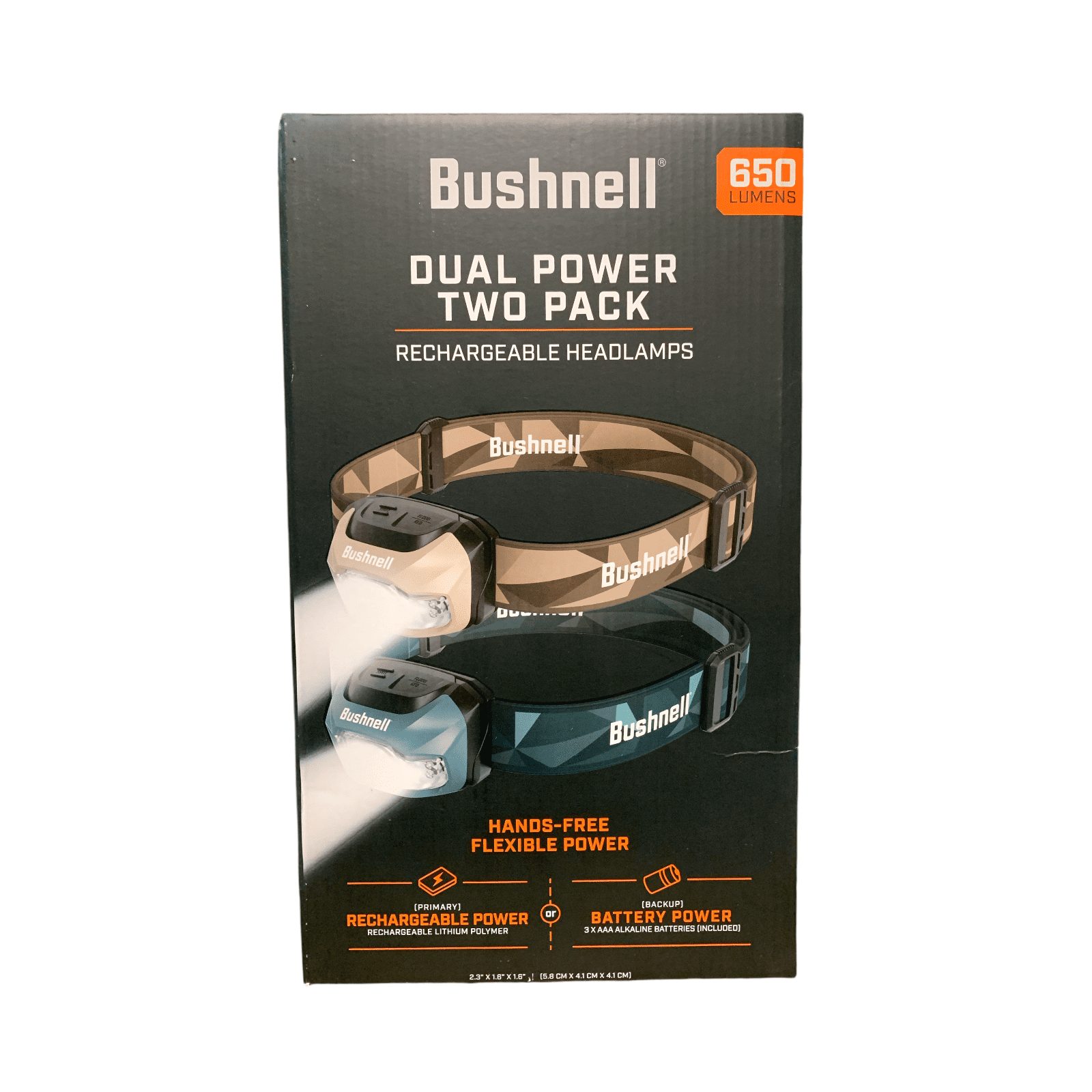 Bushnell 650 Lumen Rechargeable LED Headlamp, Dual Power, Multi-Color ...