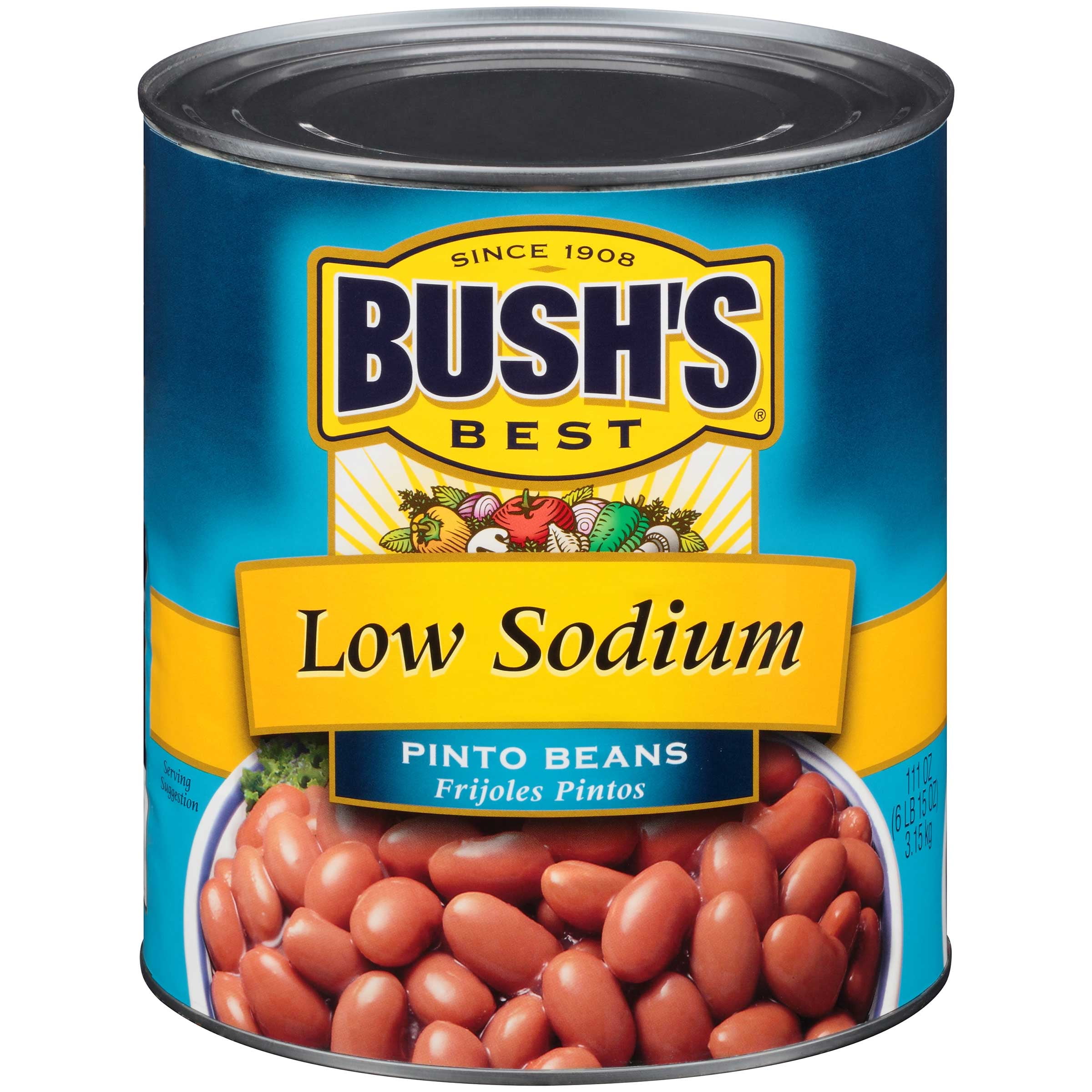 Bushs Best Low Sodium Pinto Beans, 111 Ounce -- 6 per case. - Walmart.com