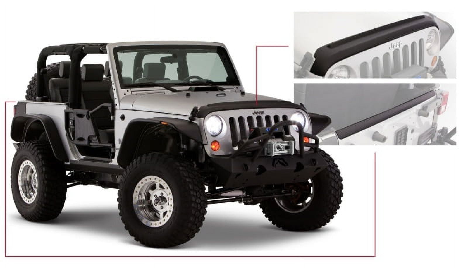 Bushwacker 07-18 Jeep Wrangler Trail Armor Hood and Tailgate Protector ...