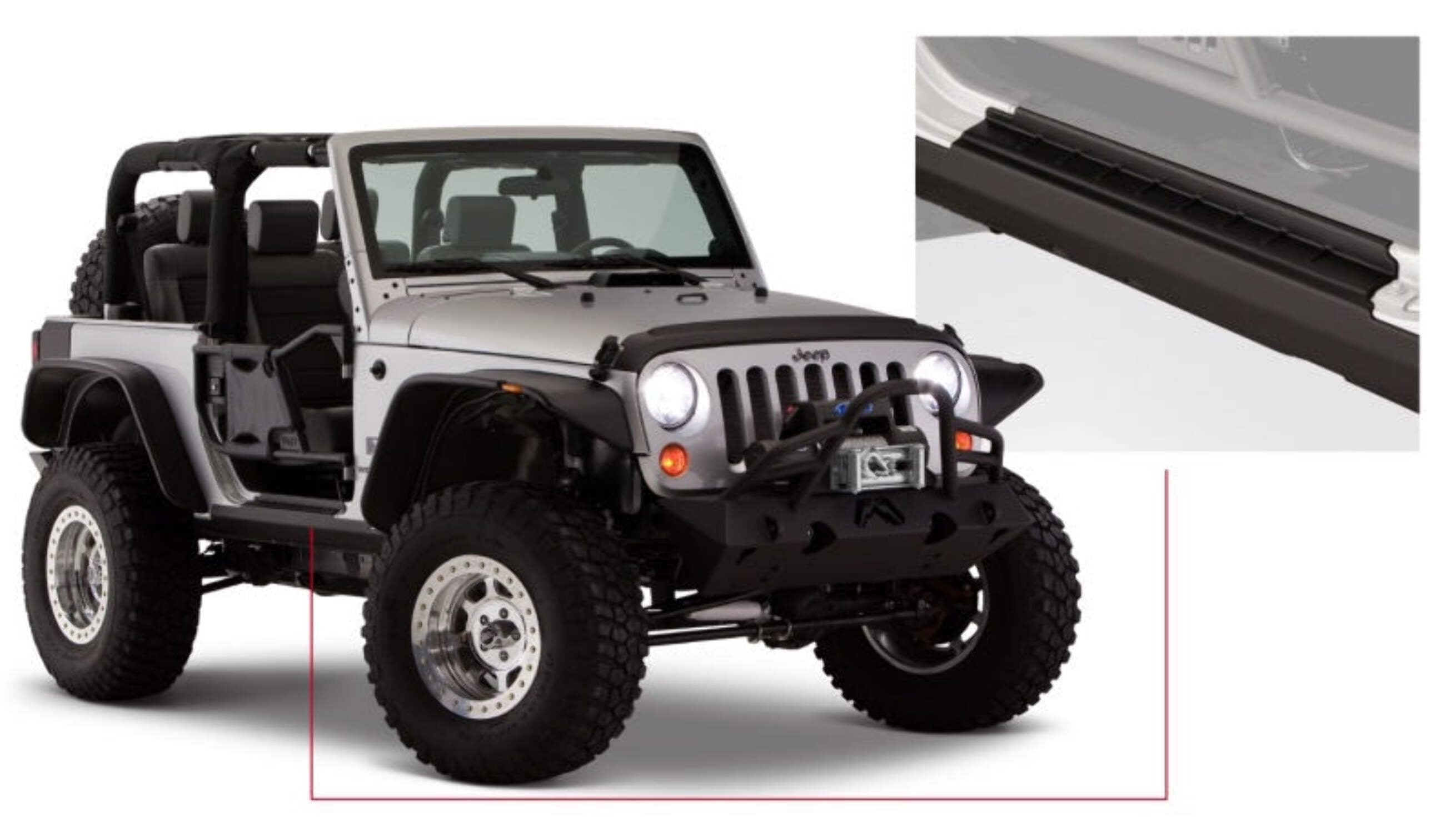 Bushwacker 07-18 Jeep Wrangler Trail Armor Rocker Panel and Sill Plate ...