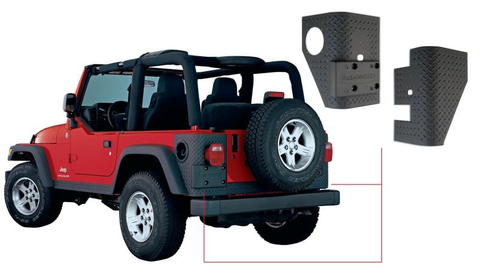 Bushwacker 97-06 Jeep Wrangler Trail Armor Rear Corners - Black ...