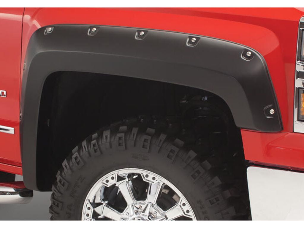 Bushwacker by RealTruck Pocket/Rivet Style Front & Rear Fender Flares | 4-Piece Set, Black ...