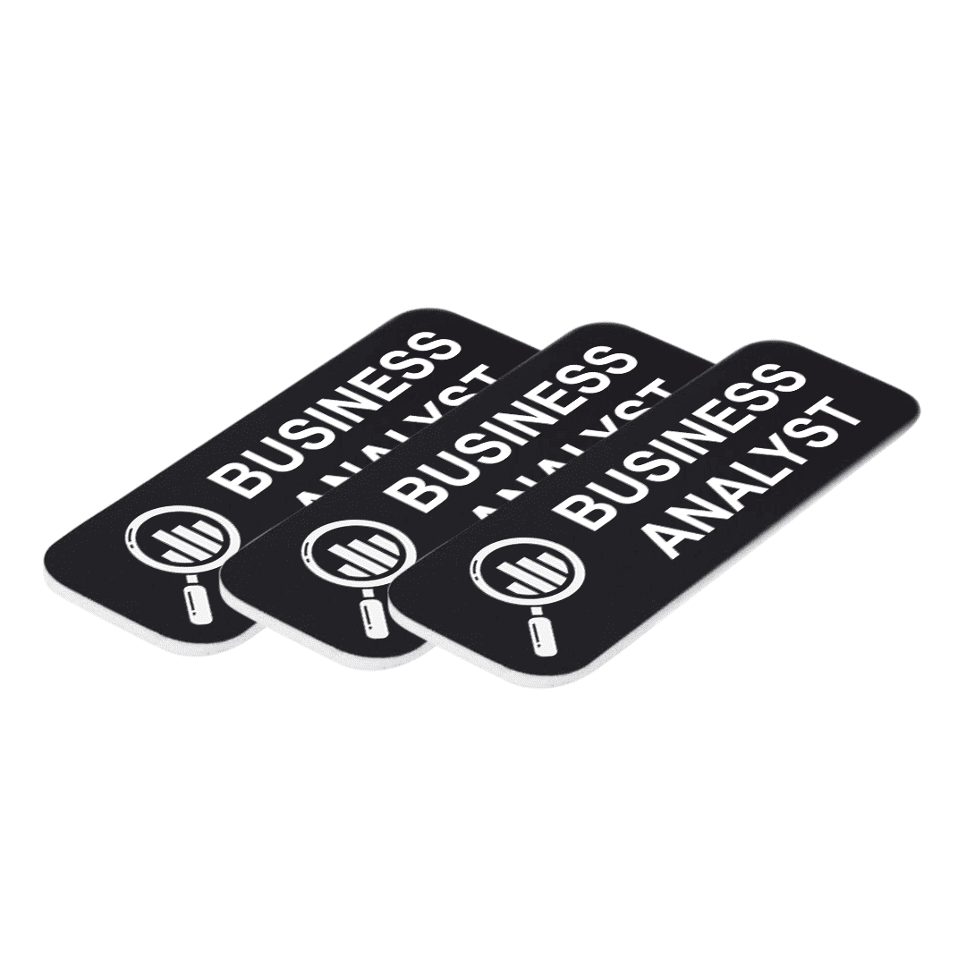 Business Analyst 1" x 3" Name Tag, Stock Badges, Black, (3 Pack ...