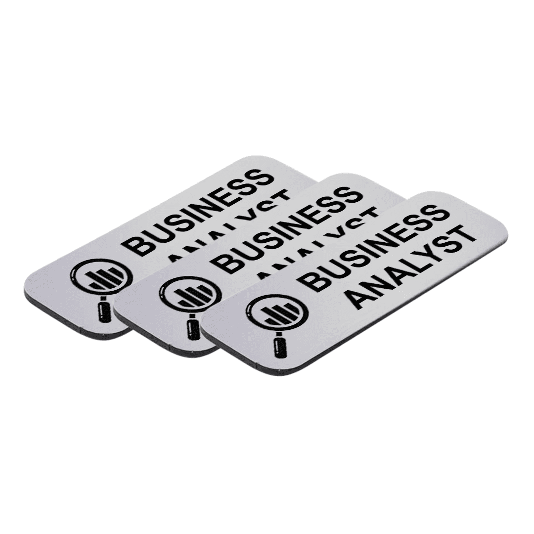 Business Analyst 1" x 3" Name Tag, Stock Badges, Silver, (3 Pack ...