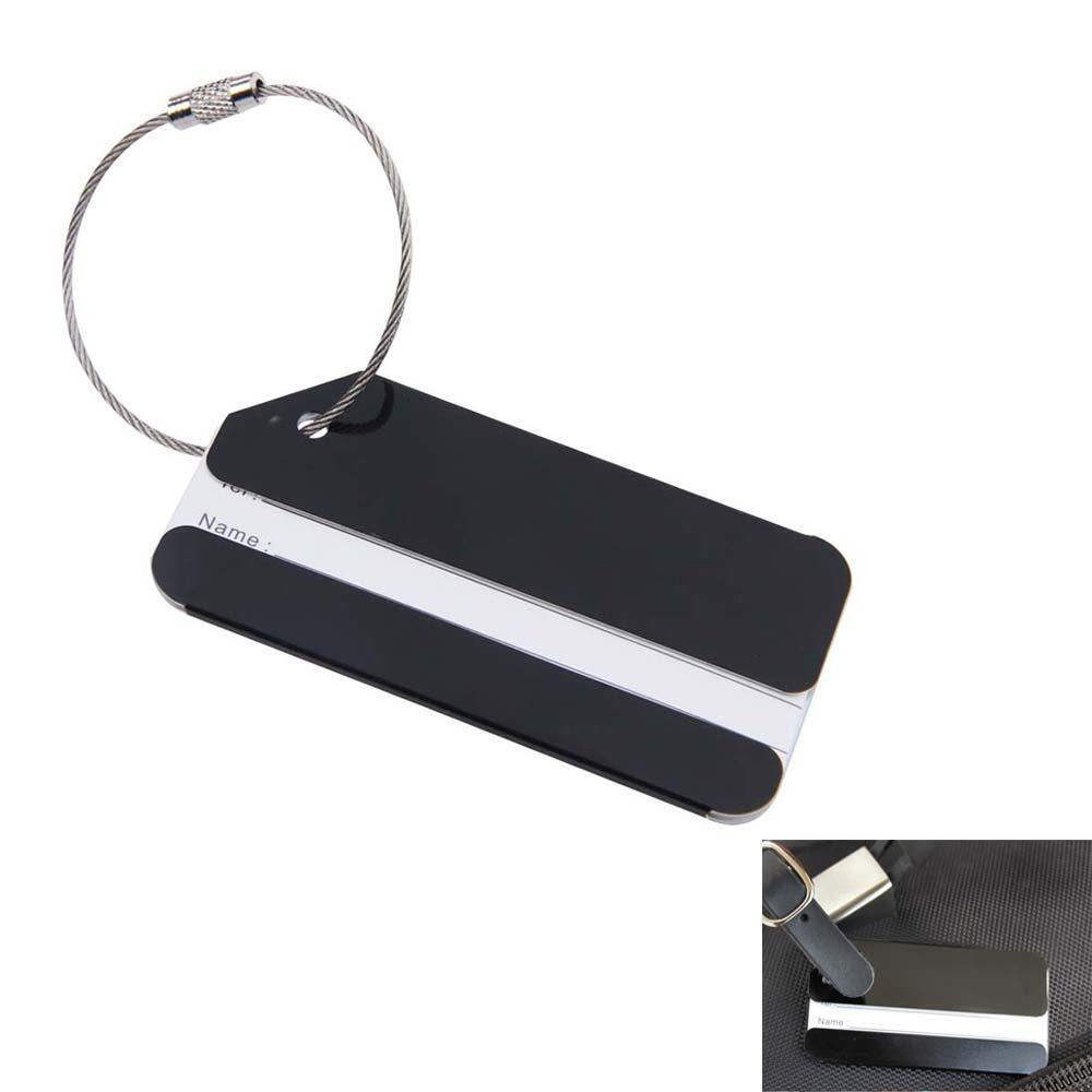 HEANUJJ Black Aluminium Luggage Tags Rectangular Travel Luggage Marker ...