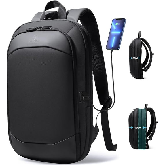 Business Backpack for Men 17 Inch,Slim & Expandable Waterproof Travel ...