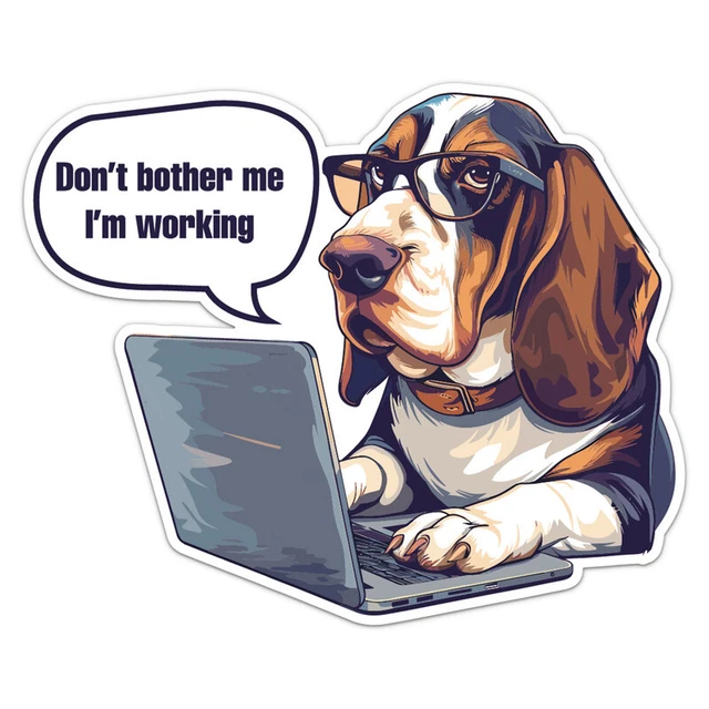 Business Basset Hound Dog Sticker Phone Decal Water Bottle Stickers Car ...
