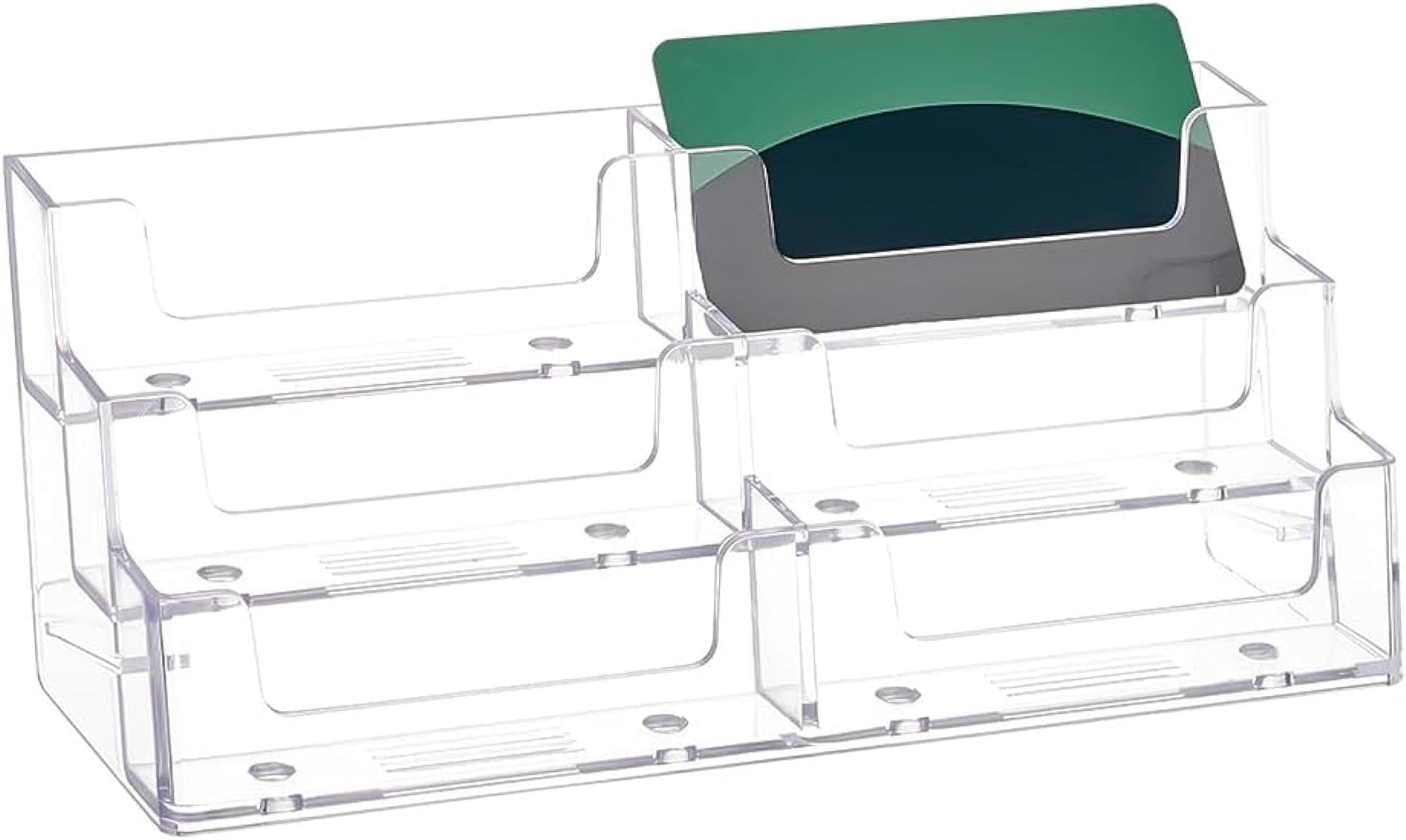 SUNNYCLUE Business Card Holder, Clear Acrylic Organizer, 6 Pocket ...