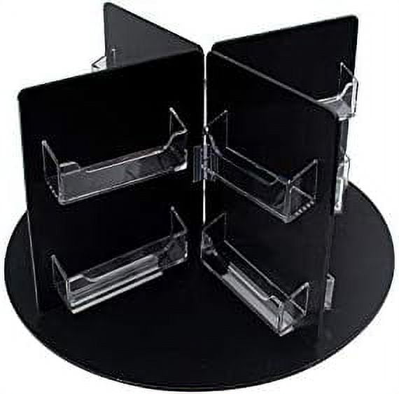 Business Card Holder Black On Black 16 Pockets Lightweight Rotating ...