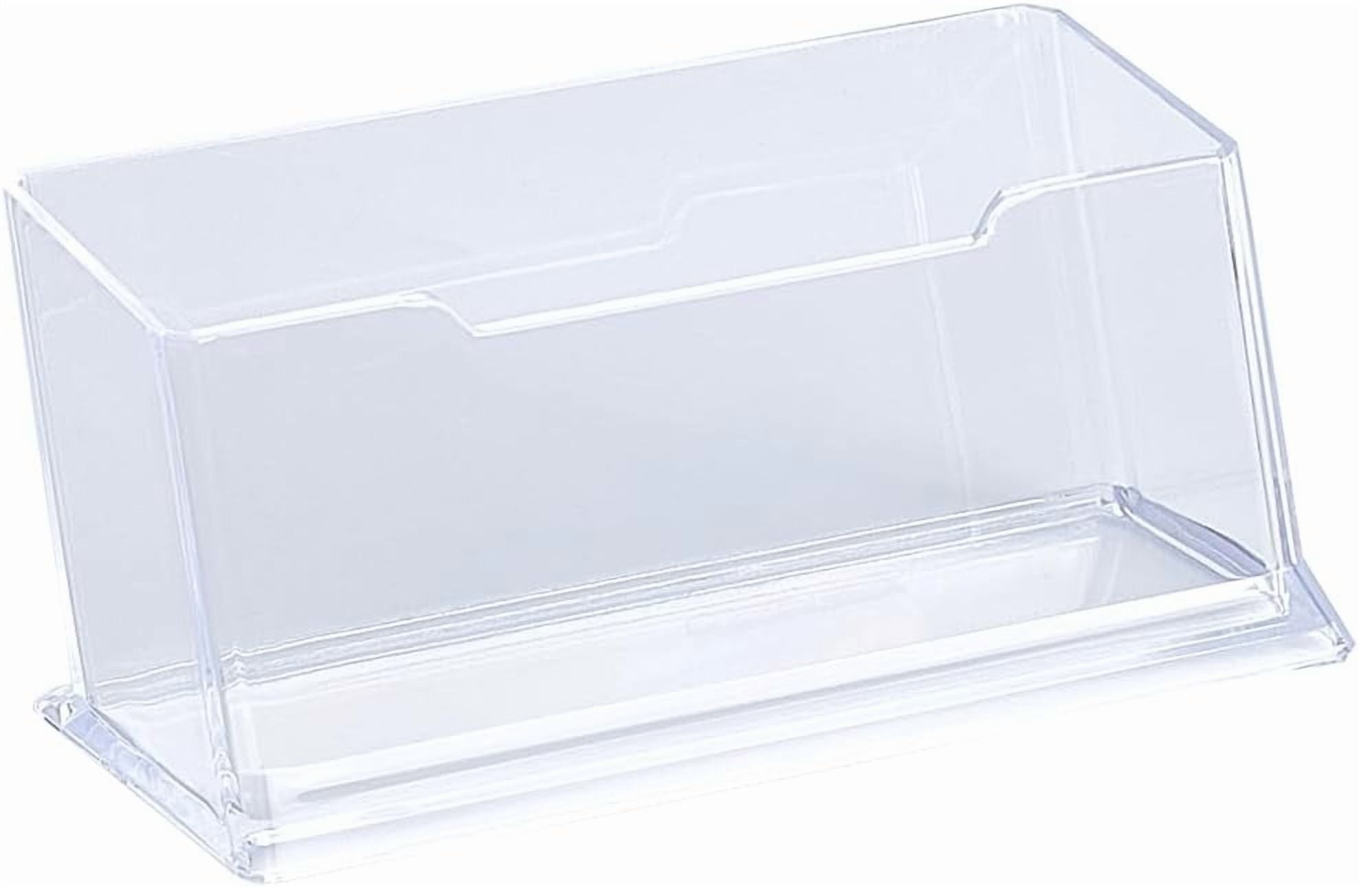 Business Card Holder Clear Plastic Card Display Stand 2 Pieces Desk ...