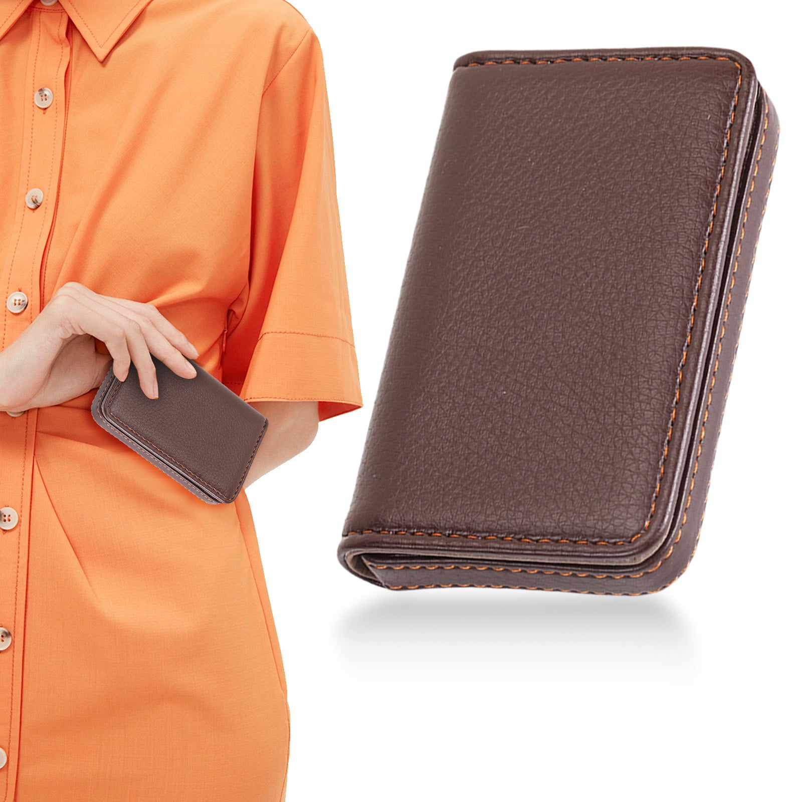 business card holder Credit Card Wallet Holder PU Leather Pocket Wallet ...