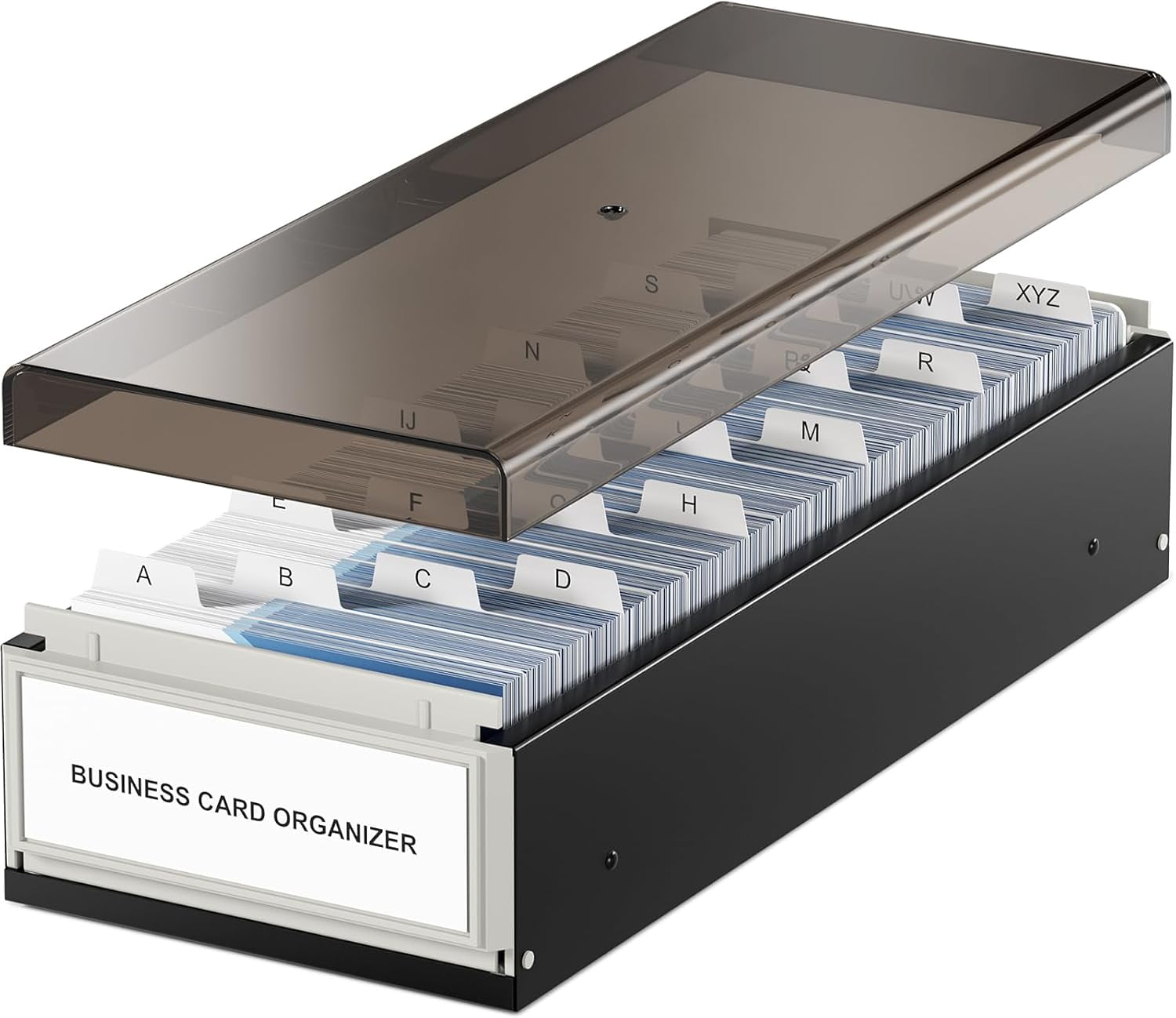 Business Card Holder for Desk, Large Plastic Business Card Organizer ...