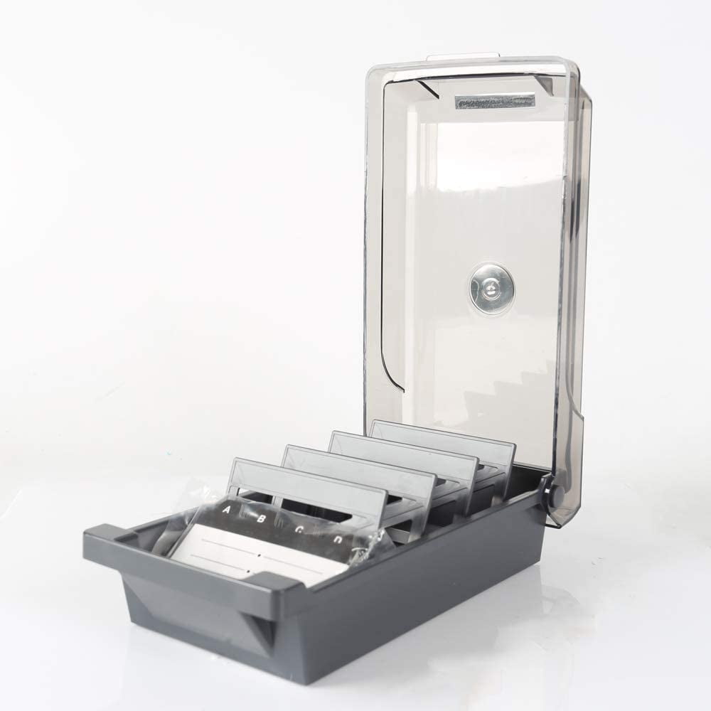 Large Plastic Business Card Holder, Rolodex 500 Cards with 4 Divider ...