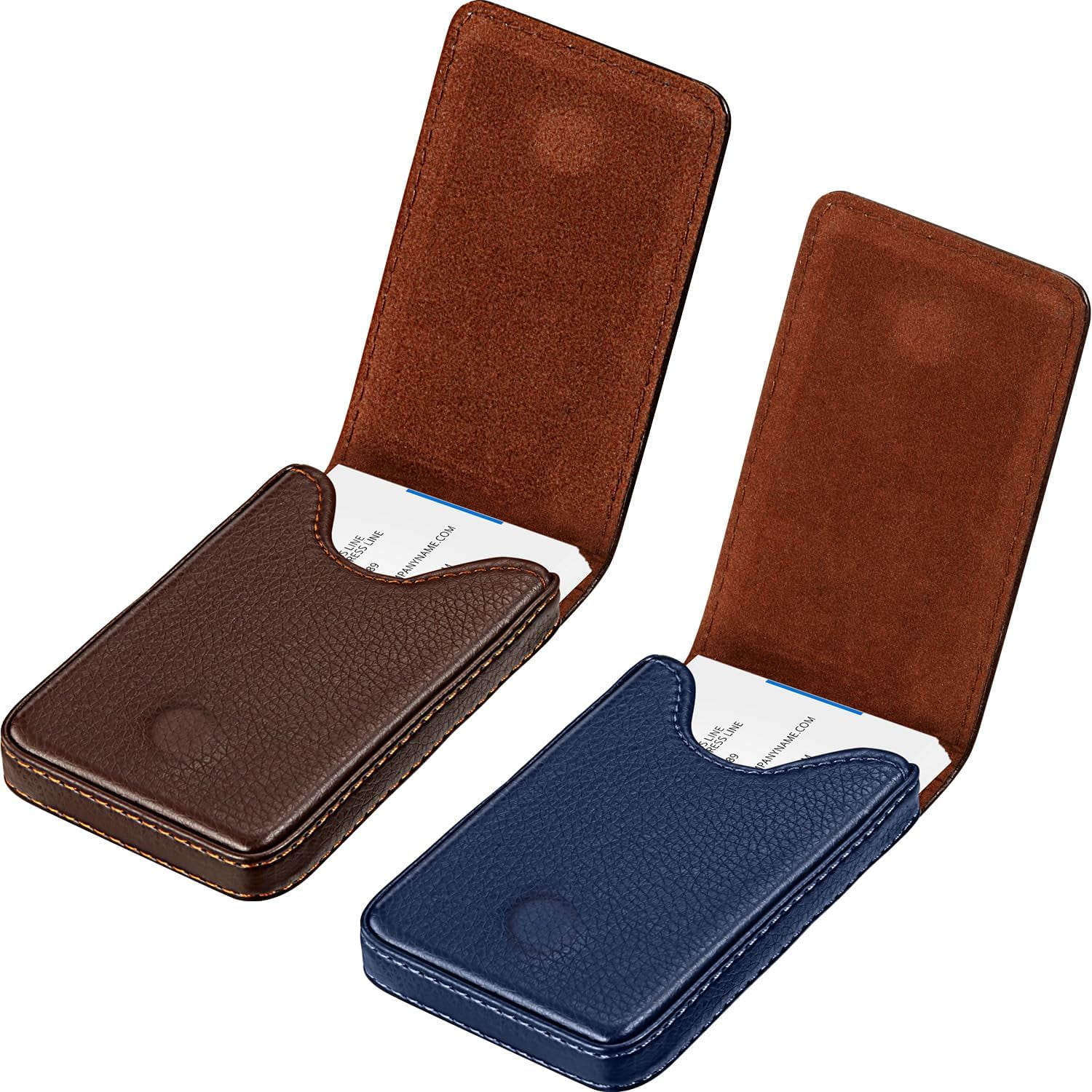 Business Card Holder, PU Leather Business Card Case Pocket Wallet with ...