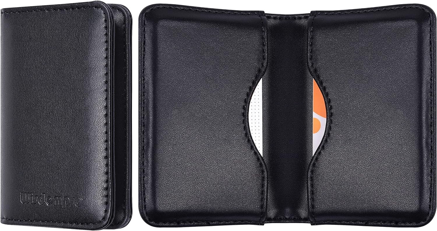 Business Card Holder, Wisdompro® 2-Sided PU Leather Folio Name Card ...