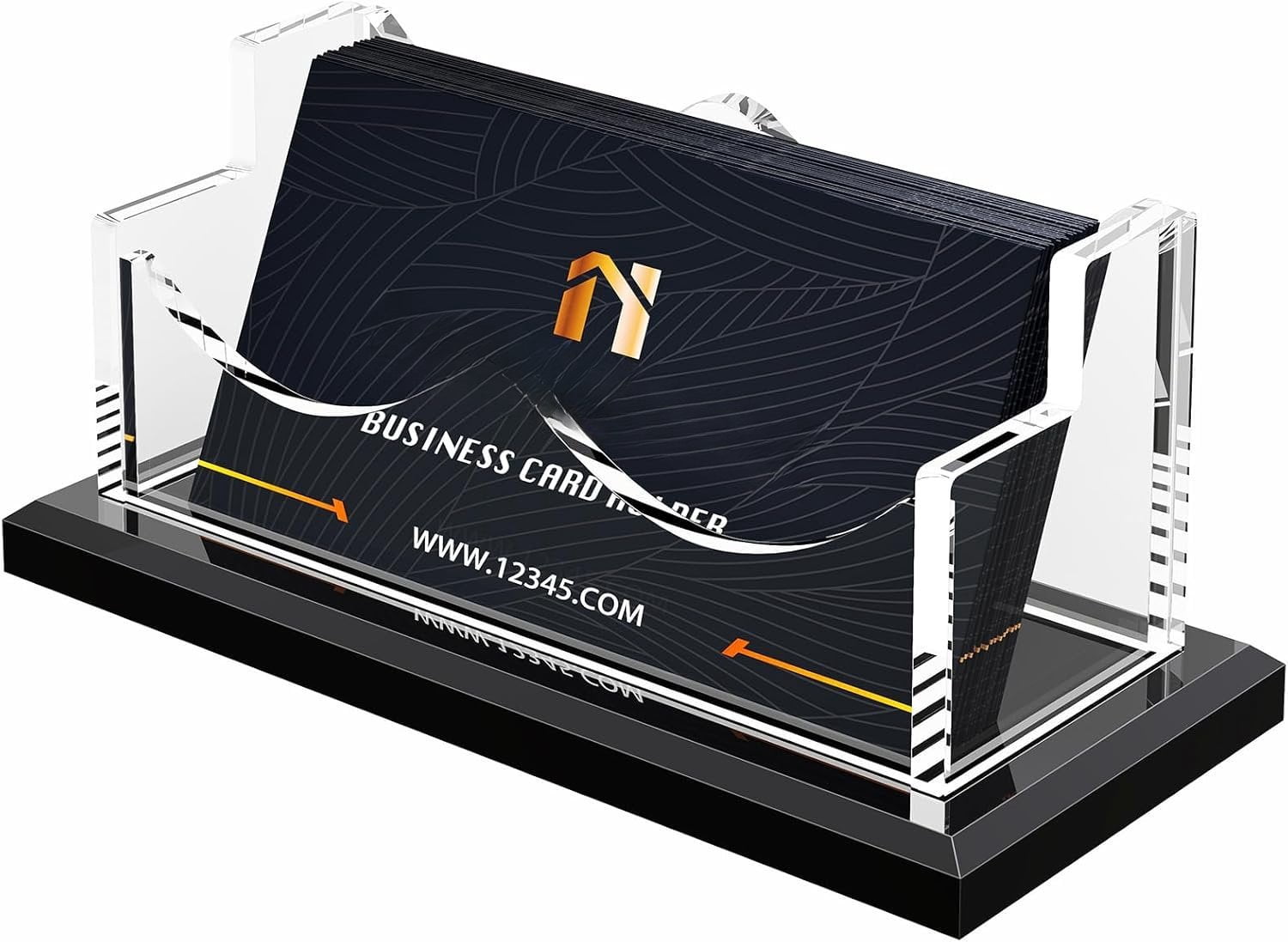 Business Card Holder for Desk, Horizontal Clear Business Name Card ...