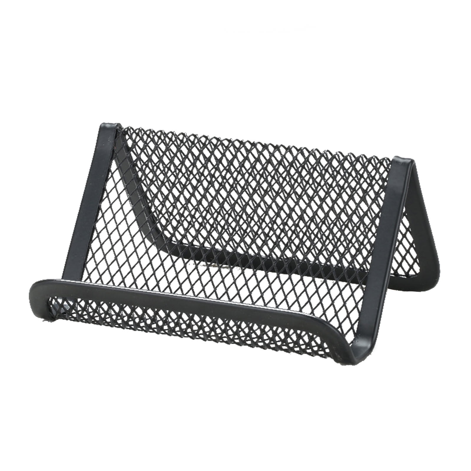 Business Card Holder for Desk Metal Mesh Display Stand Desktop Name ...