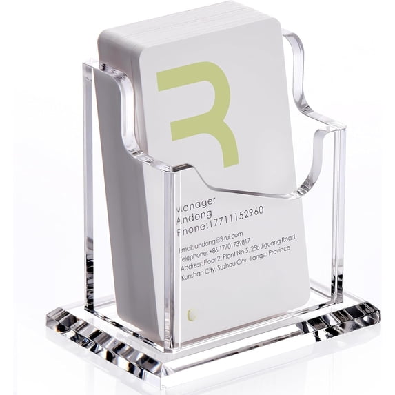 Business Card Holder for Desk,Vertical Business Card Display Clear ...