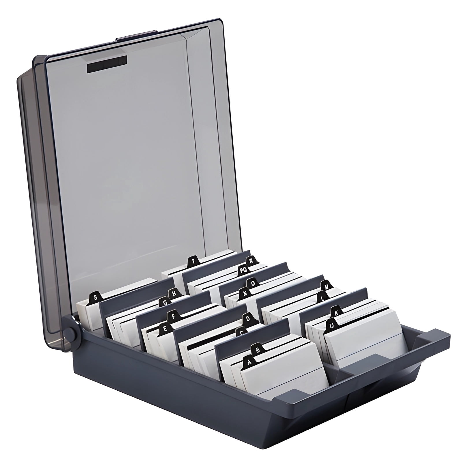 Business Card Organizer Box,1000 Card Capacity, 4-Section File with ...