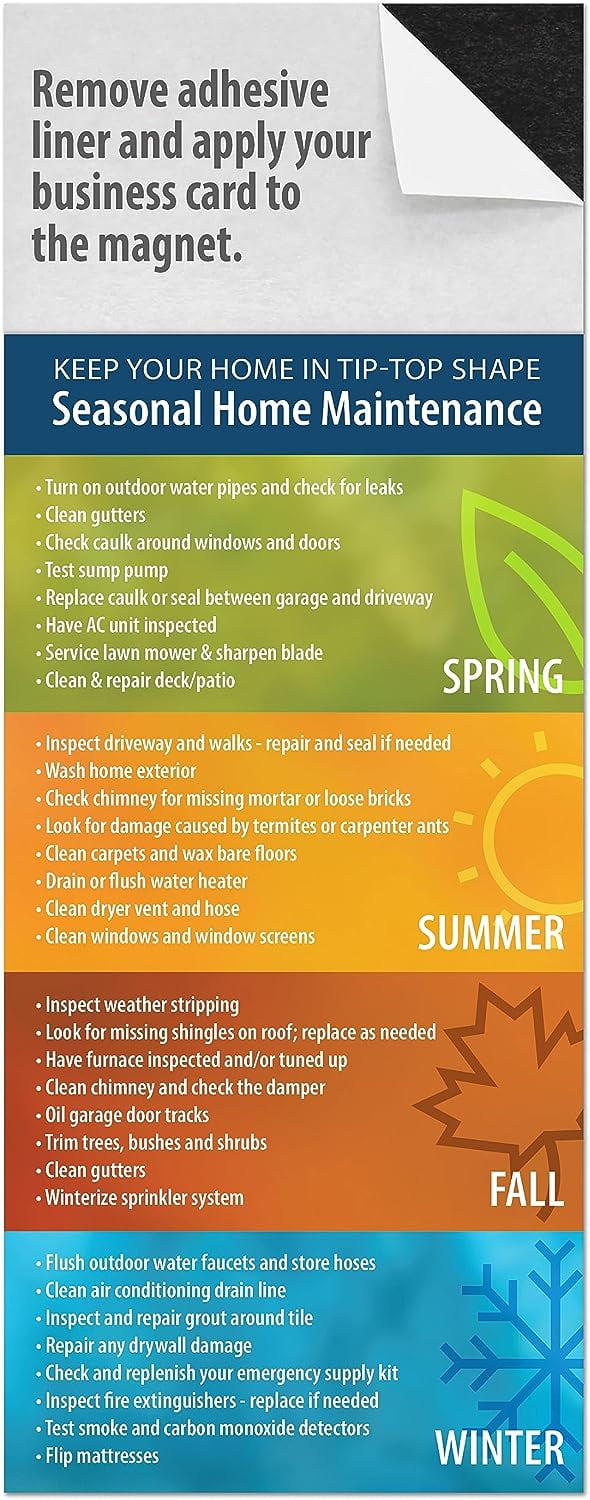 Business Card Peel and Stick Magnet with Household Reference Card ...